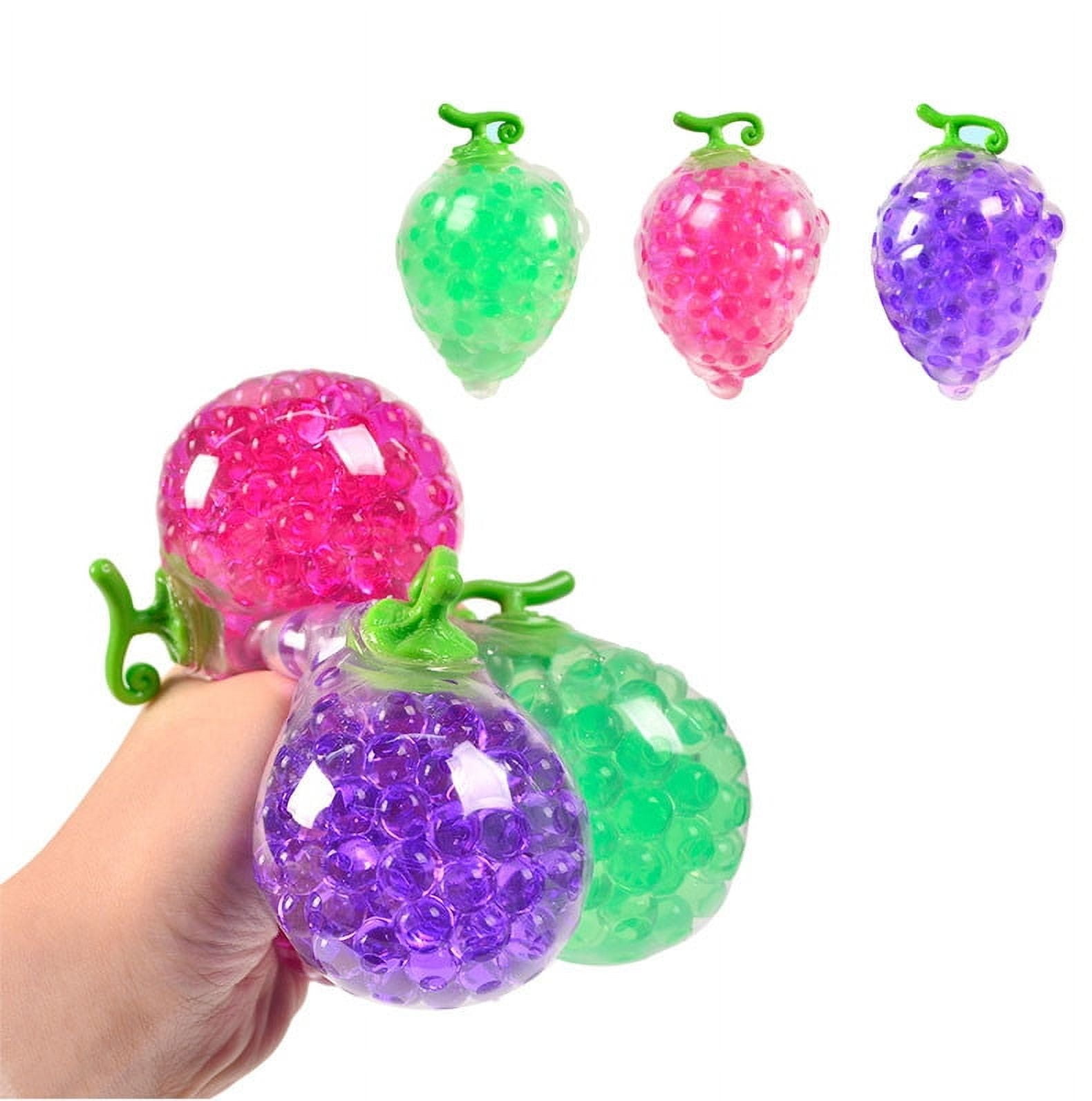 Stress Relief Simulation Fruit Squeeze Toy | Soft Grape-Shaped Bead ...