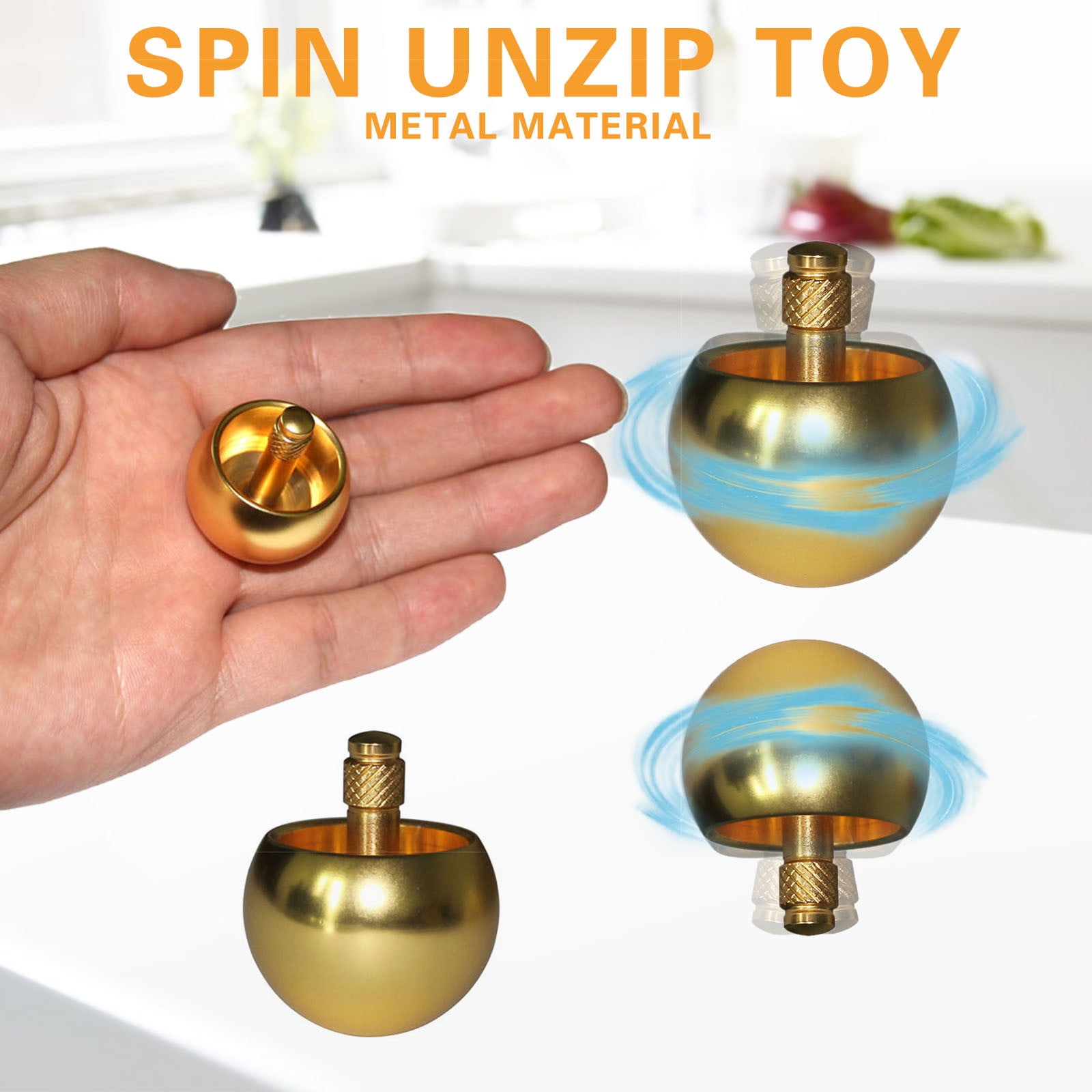 Stress Reliever Flip Metal Toy For Kids Educational Golden Silver Top ...