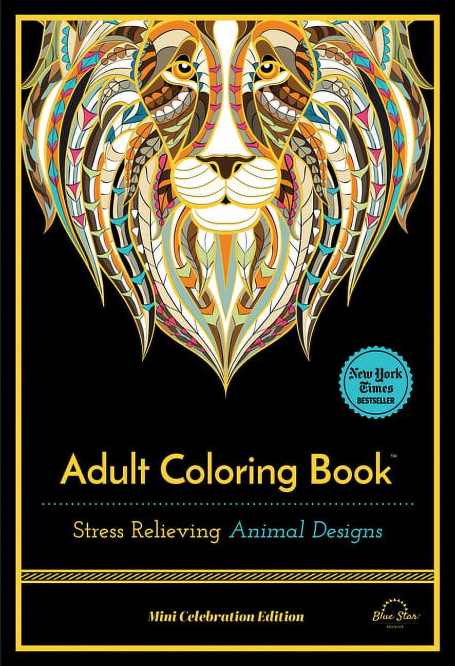 Stress Relieving Animal Designs: Adult Coloring Book, (Paperback ...