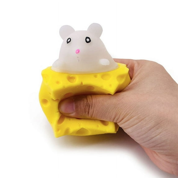 Stress-relieving Pet Cheese Mouse Cheese Pinch Fun Stress Ball Vent ...