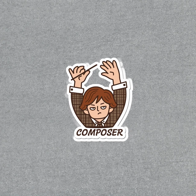Stressed Composer Sticker - Classical Music Vinyl Decalphone Decal ...