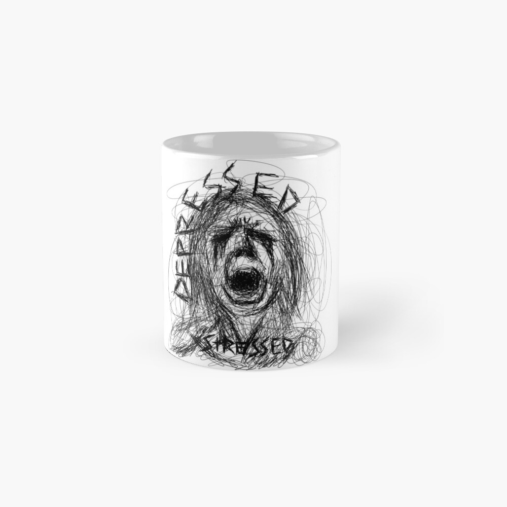 Stressed Depressed Art Black Classic Mug - Walmart.com