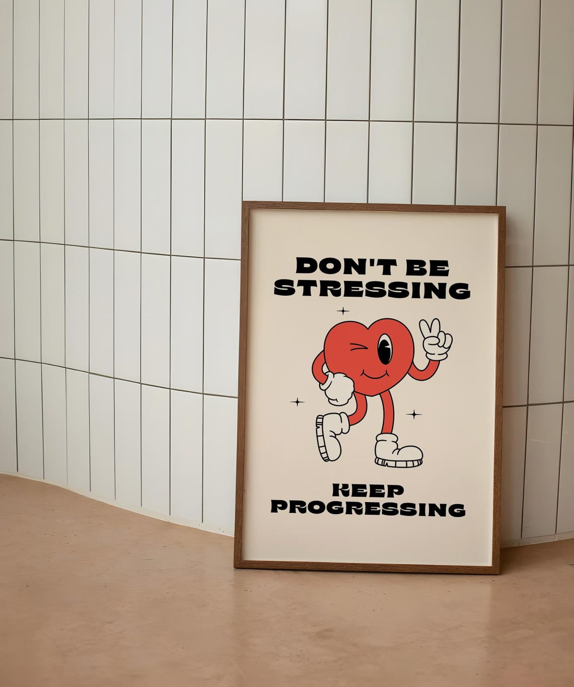 Don'T Be Stressing, Keep Progressing Print, Motivational Wall Art ...