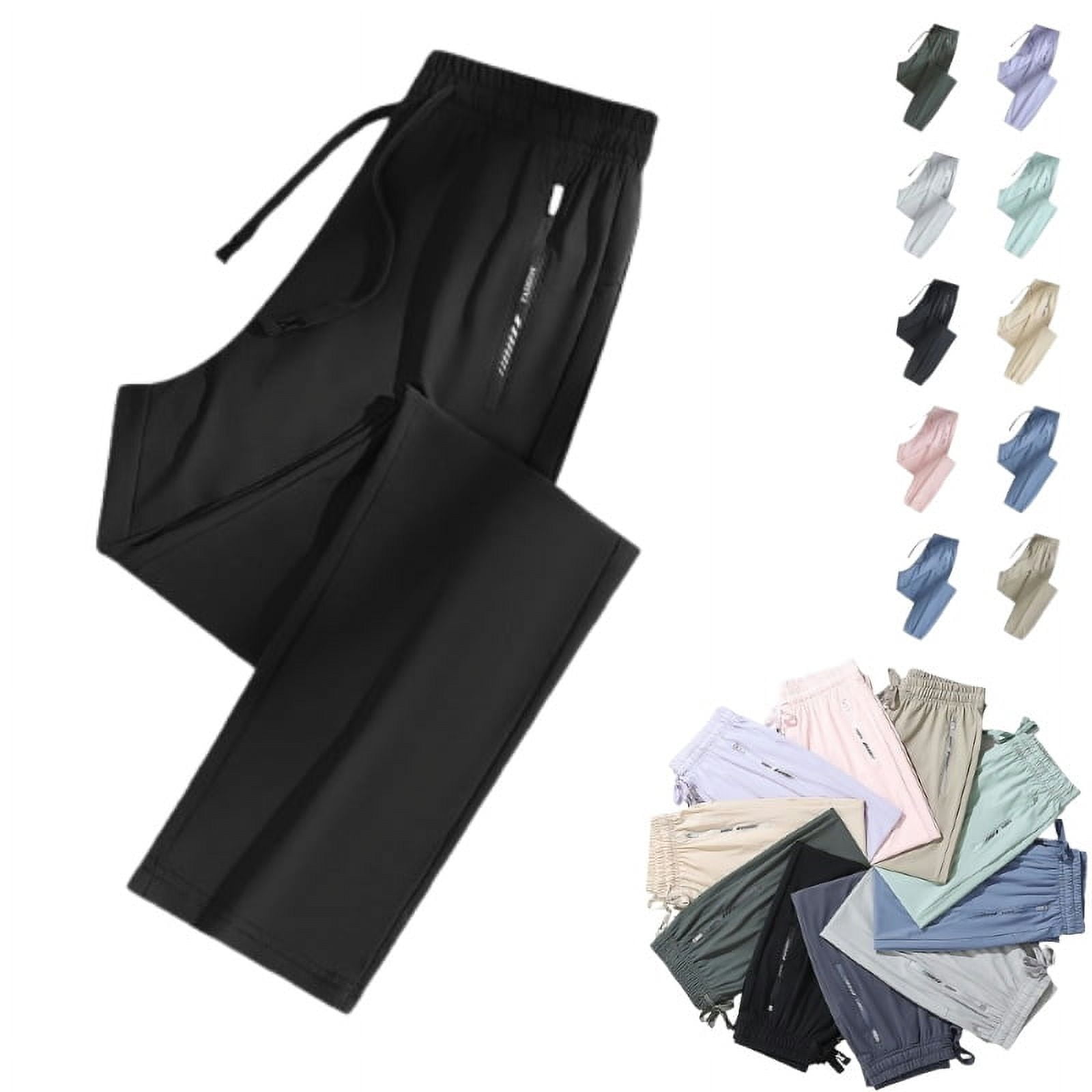 YDDIAN Women's Stretch Active Pants, Breathable Elastic Waist, Black XL ...