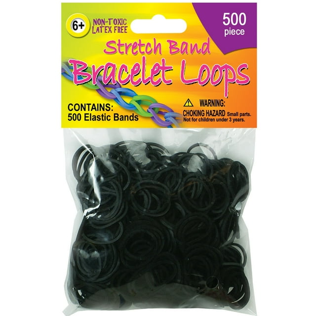Stretch Band Bracelet Loops 500/Pkg-Black - Walmart.com