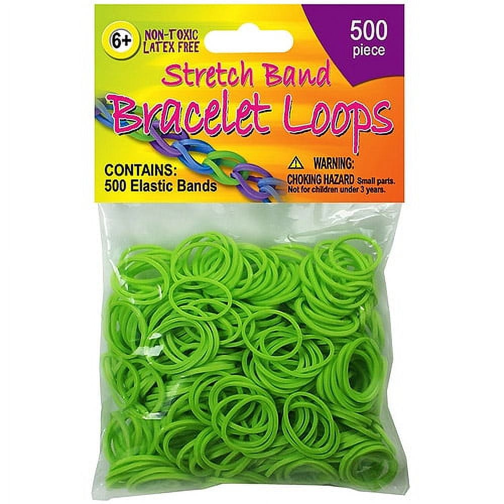 Stretch Band Bracelet Loops 500/Pkg-Neon Green, Pk 6, Pepperell ...