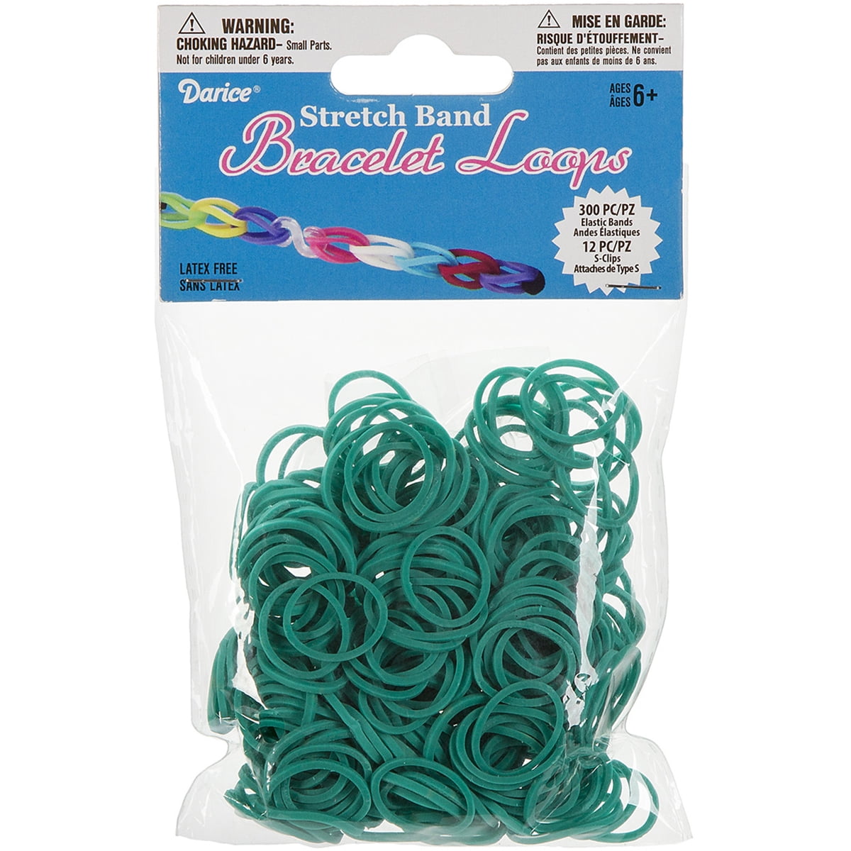 Stretch Band Bracelet Loops With S Clips Turquoise - Walmart.com