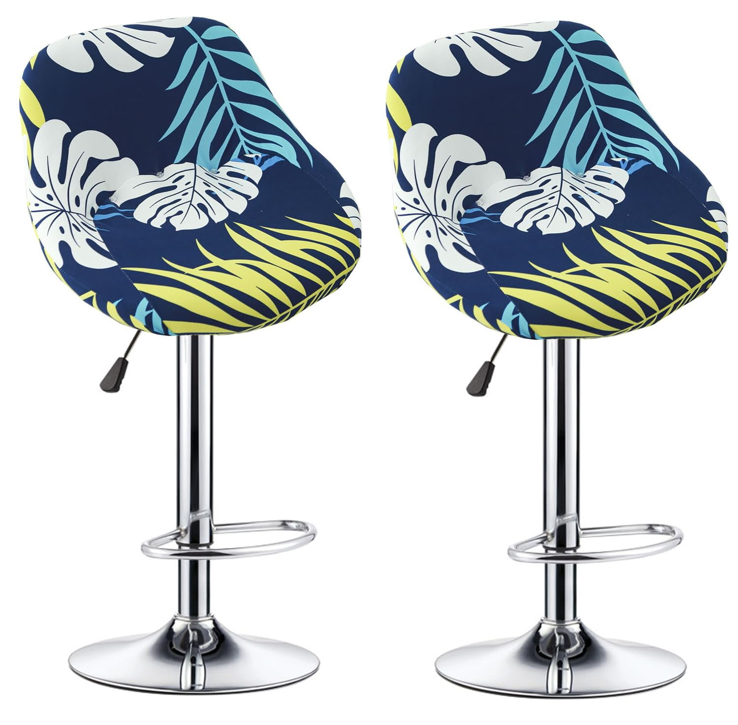 Stretch Bar Stool Chair Covers Set of 2 Pub Counter Short Back Chair ...