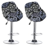 Stretch Bar Stool Chair Covers Set of 2 Pub Counter Short Back Chair ...