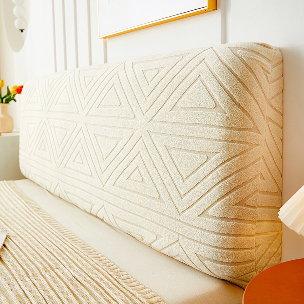 Stretch Bed Headboard Covers, Jacquard Fabric Headboard Slipcover, Soft ...