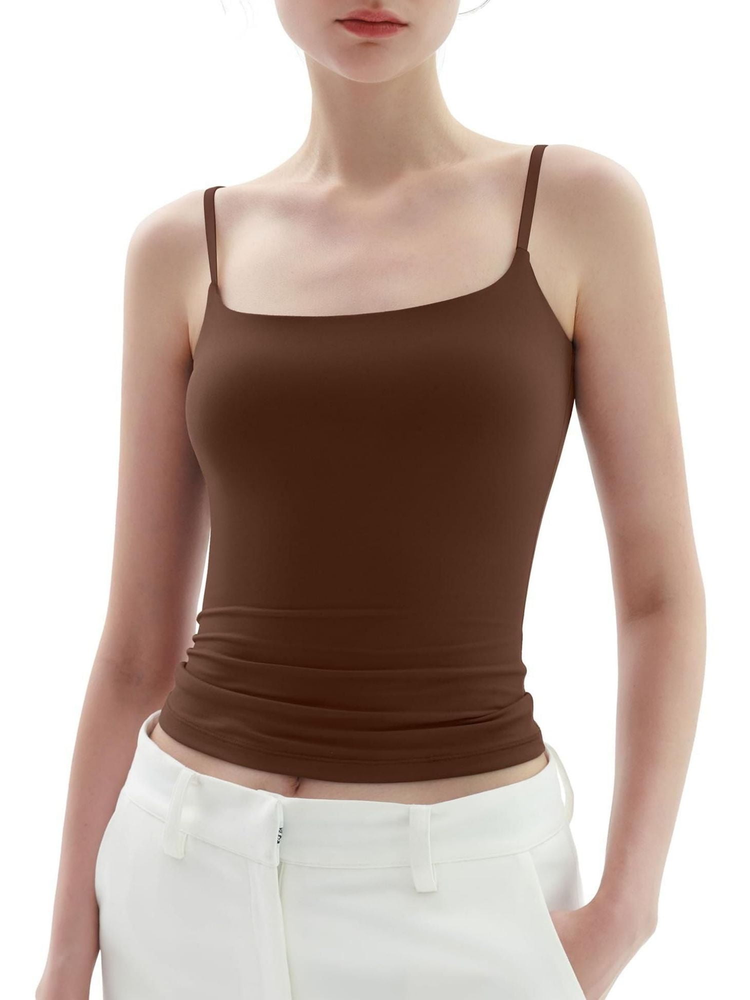 Stretch Camisole Tank Tops for Women - Spaghetti Strap Undershirt Cami ...