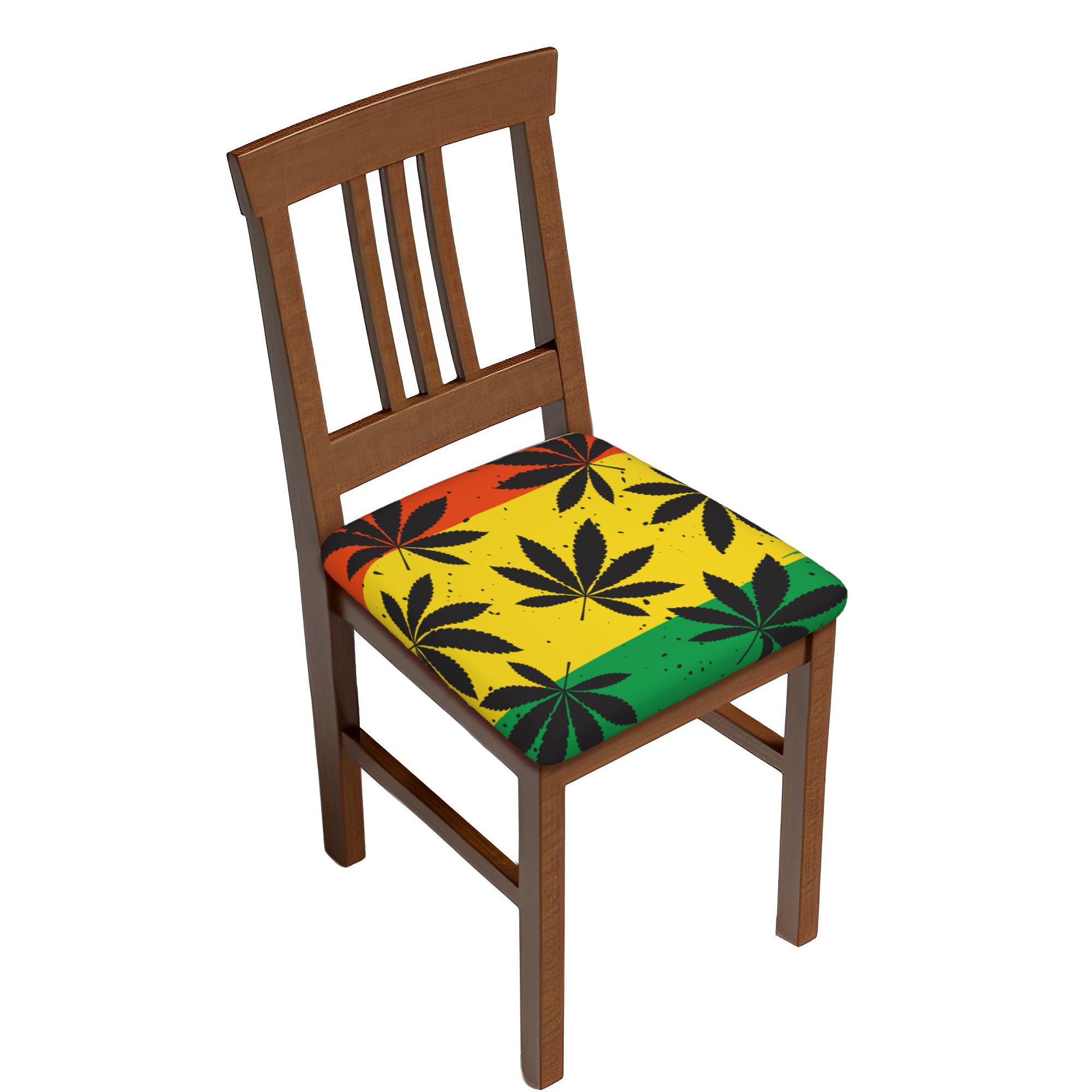 Stretch Chair Seat Covers Marijuana Leaf Removable Washable Dining ...