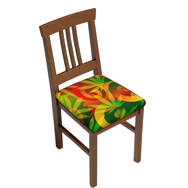 Stretch Chair Seat Covers Marijuana Leaf Removable Washable Dining ...