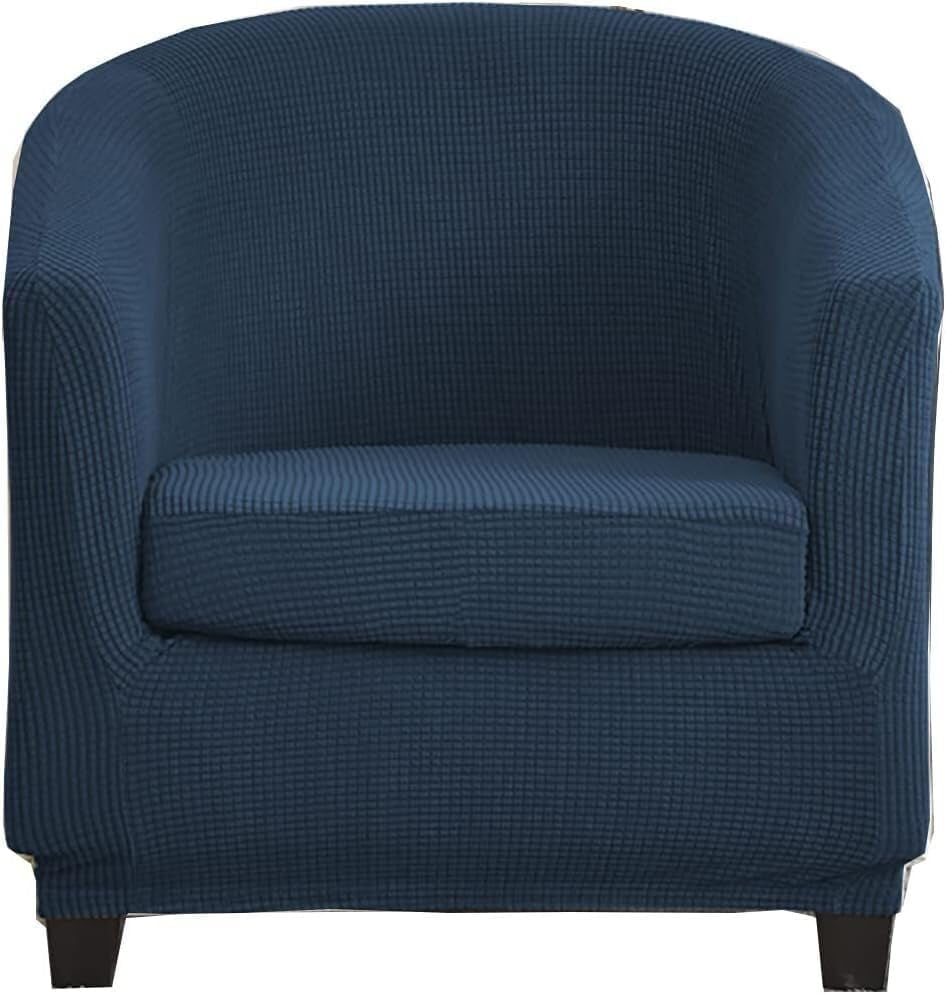 Stretch Club Chair Slipcover 2 Pieces,Jacquard Tub Chair Cover Armchair ...