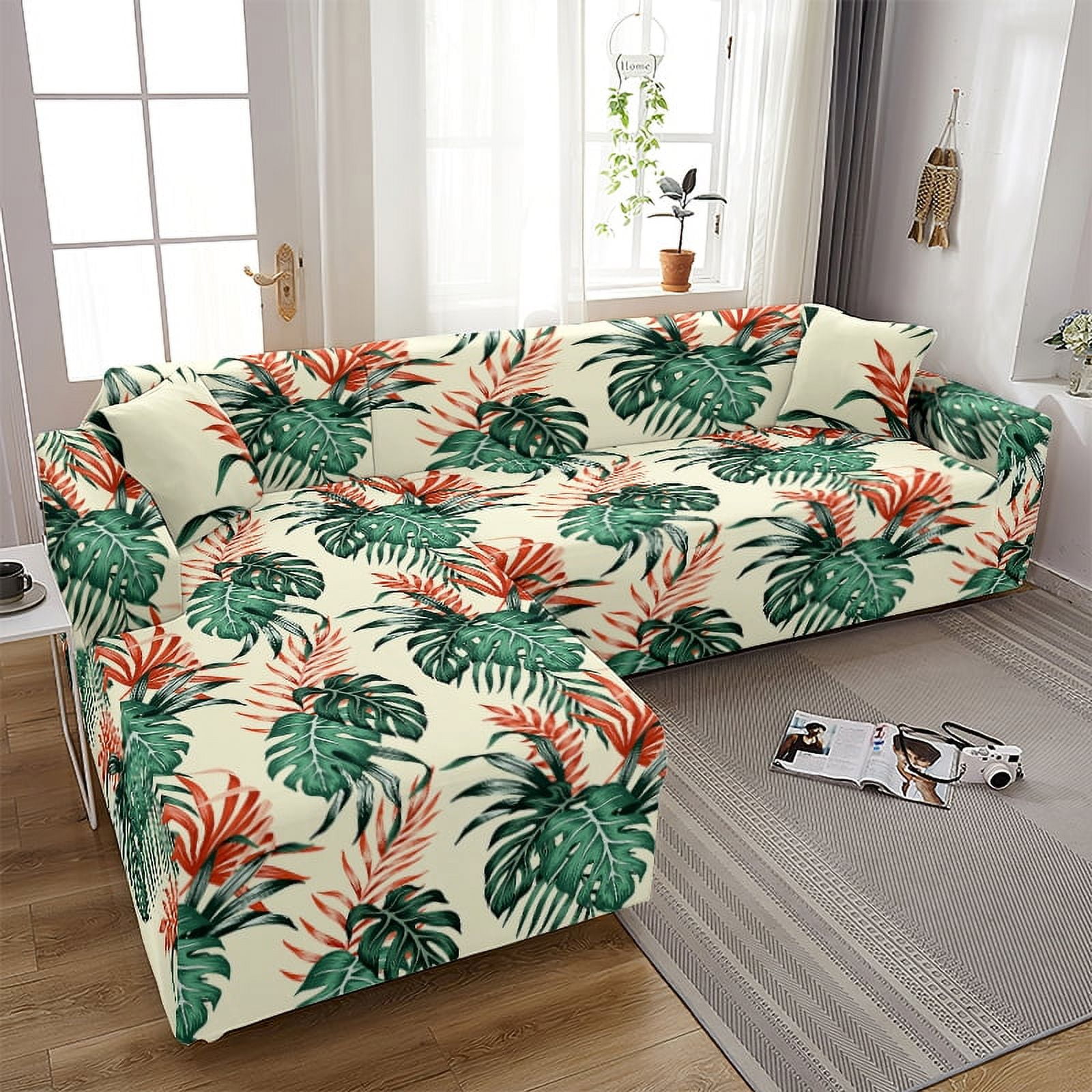Stretch Decorative Printing Sofa Slipcover 5% Spandex Chaise Longue L ...