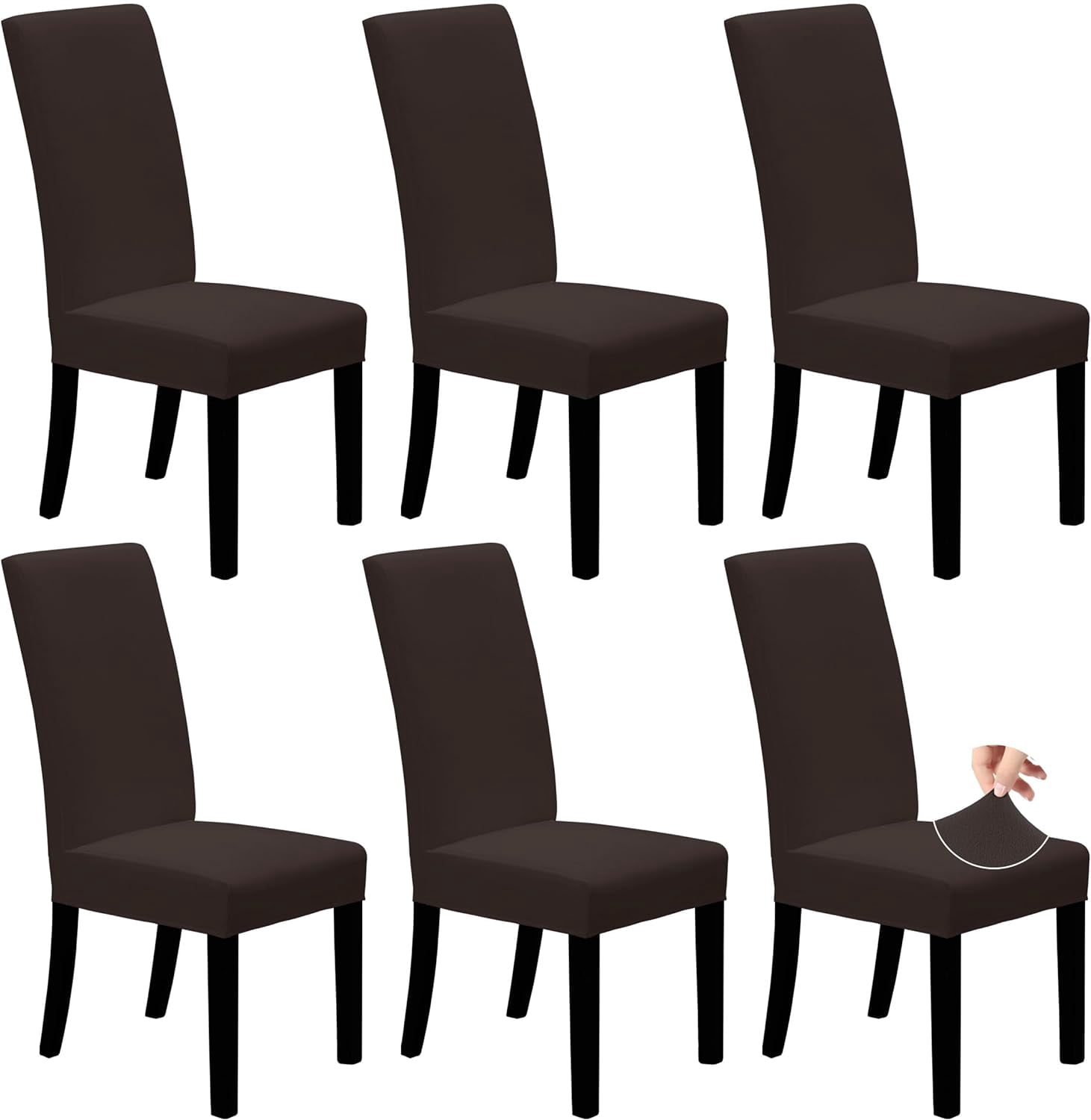 Stretch Dining Chair Covers Set of 6, Easy-Going Spandex Parsons Chair ...