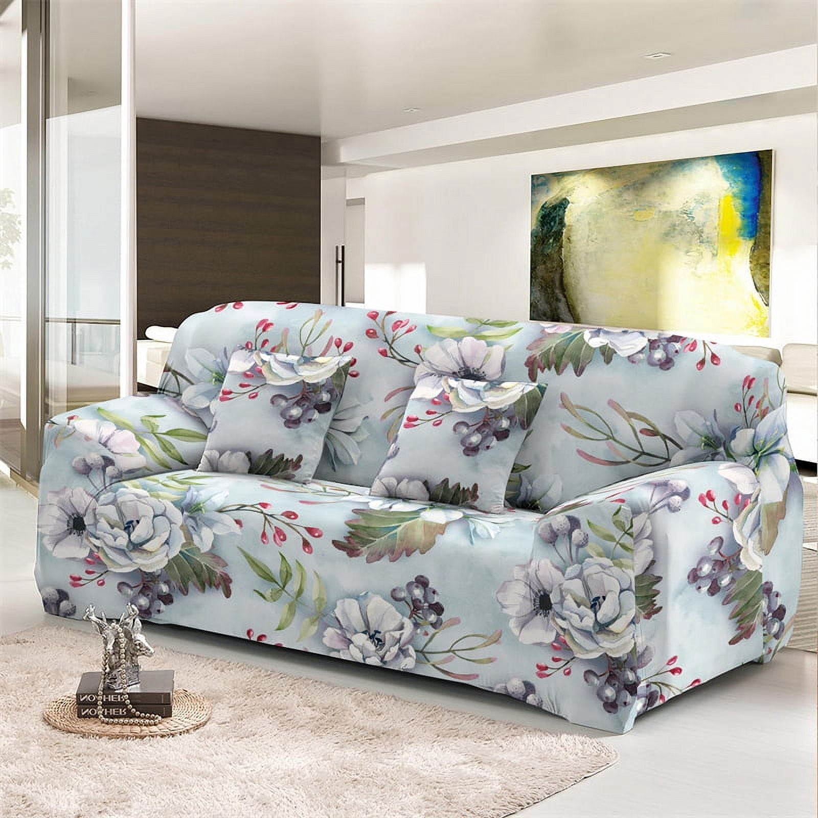 Stretch Dust-proof Sofa Cover Elegant Rose Flowers Design Couch Covers ...