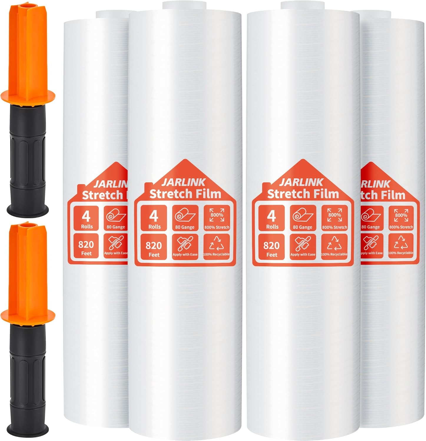 Stretch Film, 80 Gauge,15 Inch x 820 Feet Shrink Wrap for Pallet Wrap ...