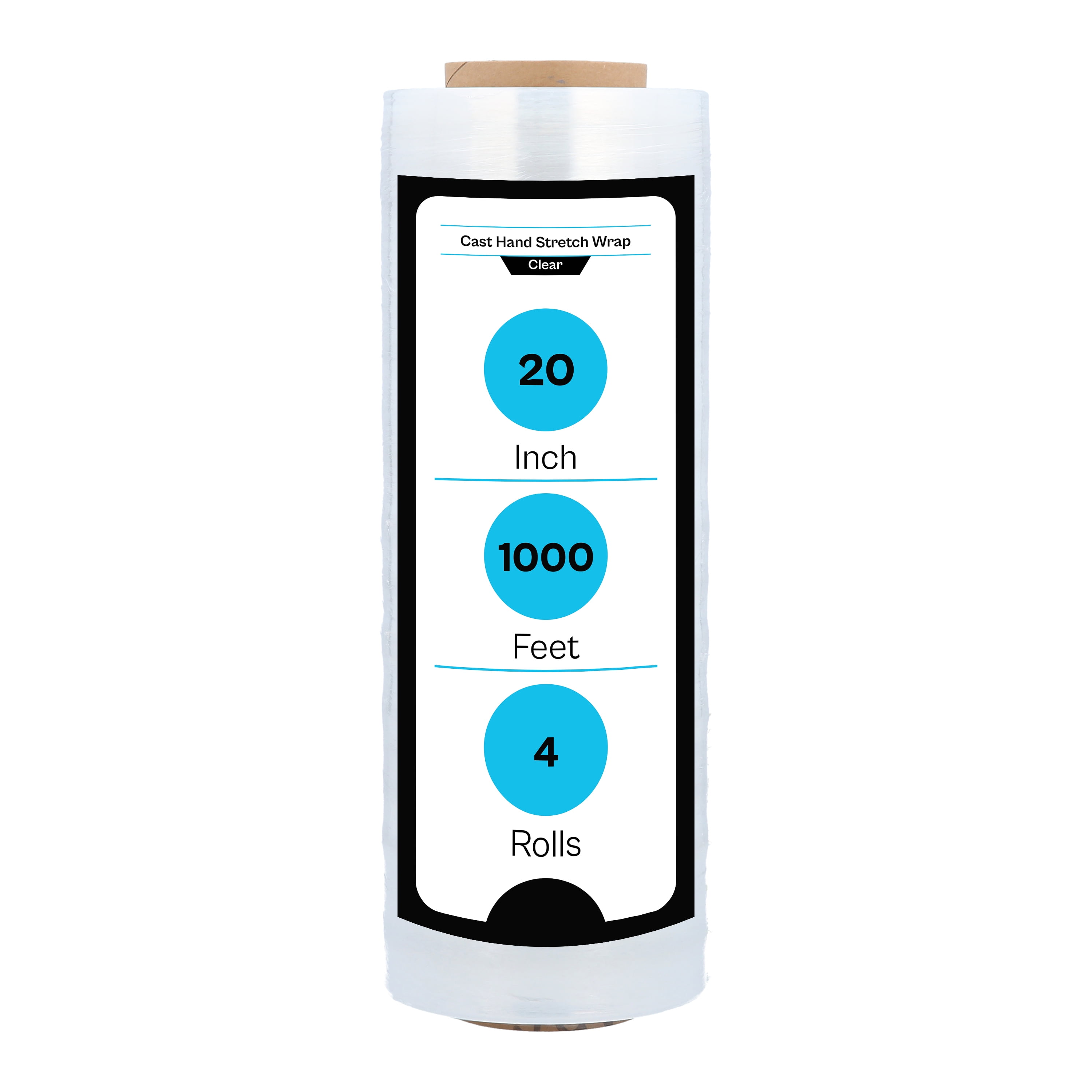 Stretch Film Wrap, Packing Shrink Wrap Roll, Clear, 20 Inch x 1000 Feet ...