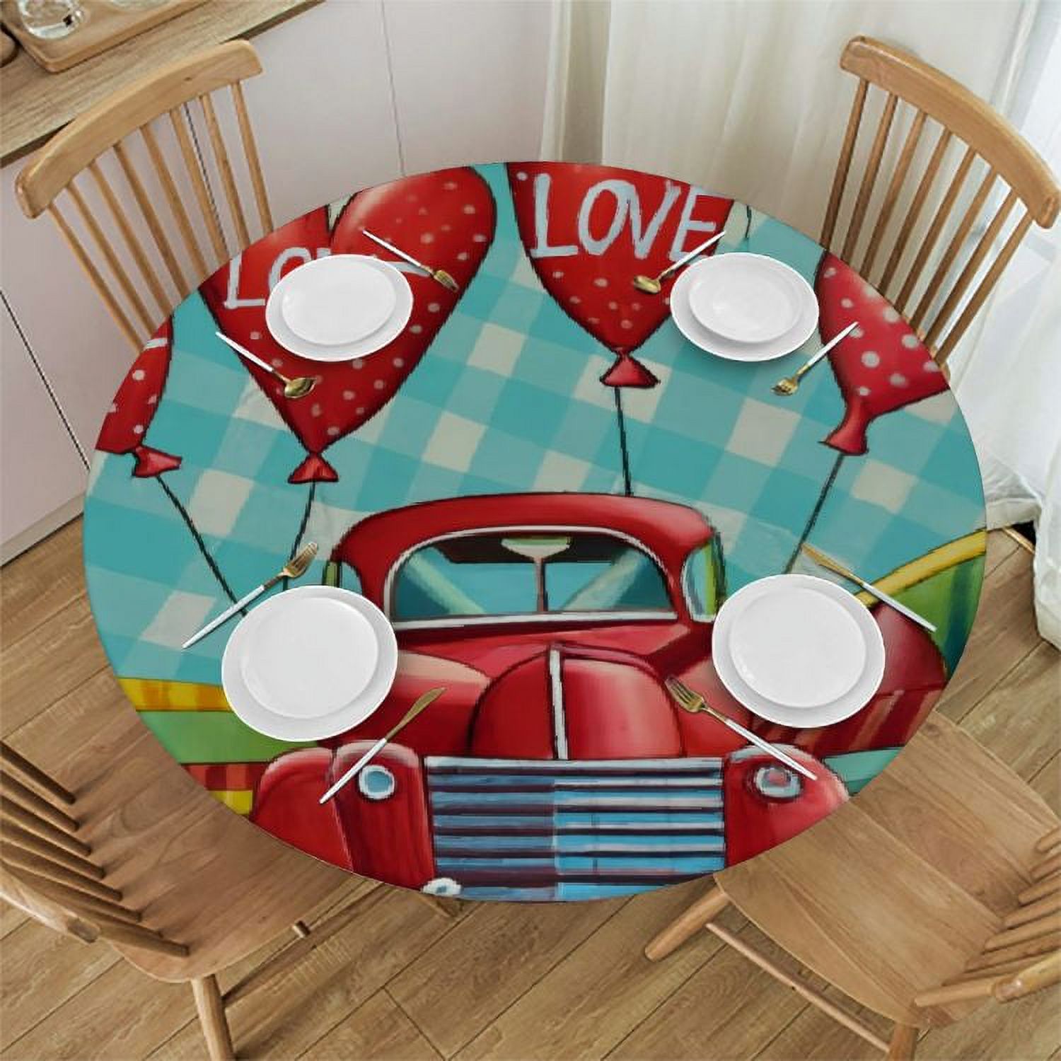 Stretch Fitted Table Covers - Waterproof Wipeable Outdoor Table Cover ...