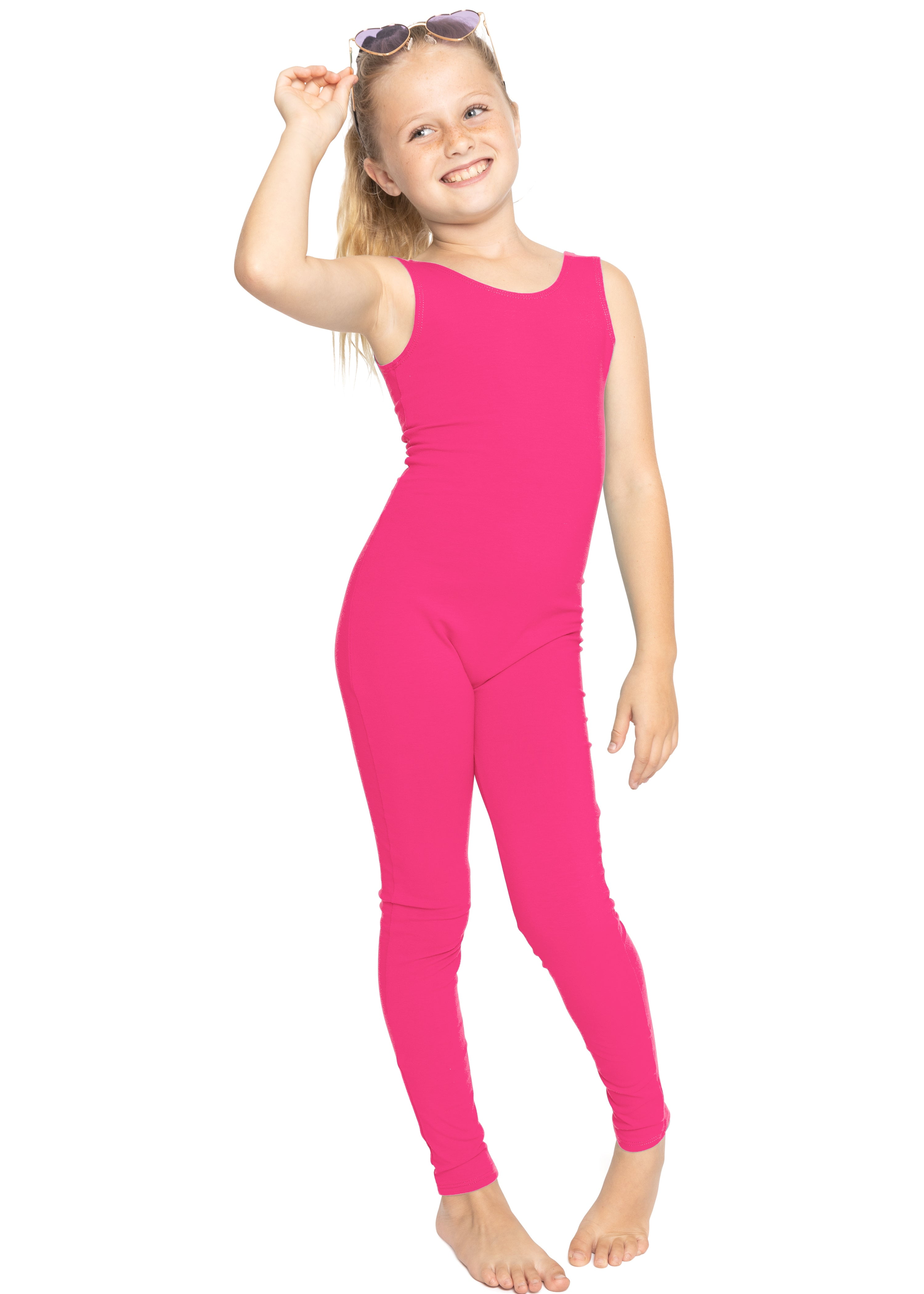Stretch Is Comfort Girl's Cotton Unitard Hot Pink Medium - Walmart.com