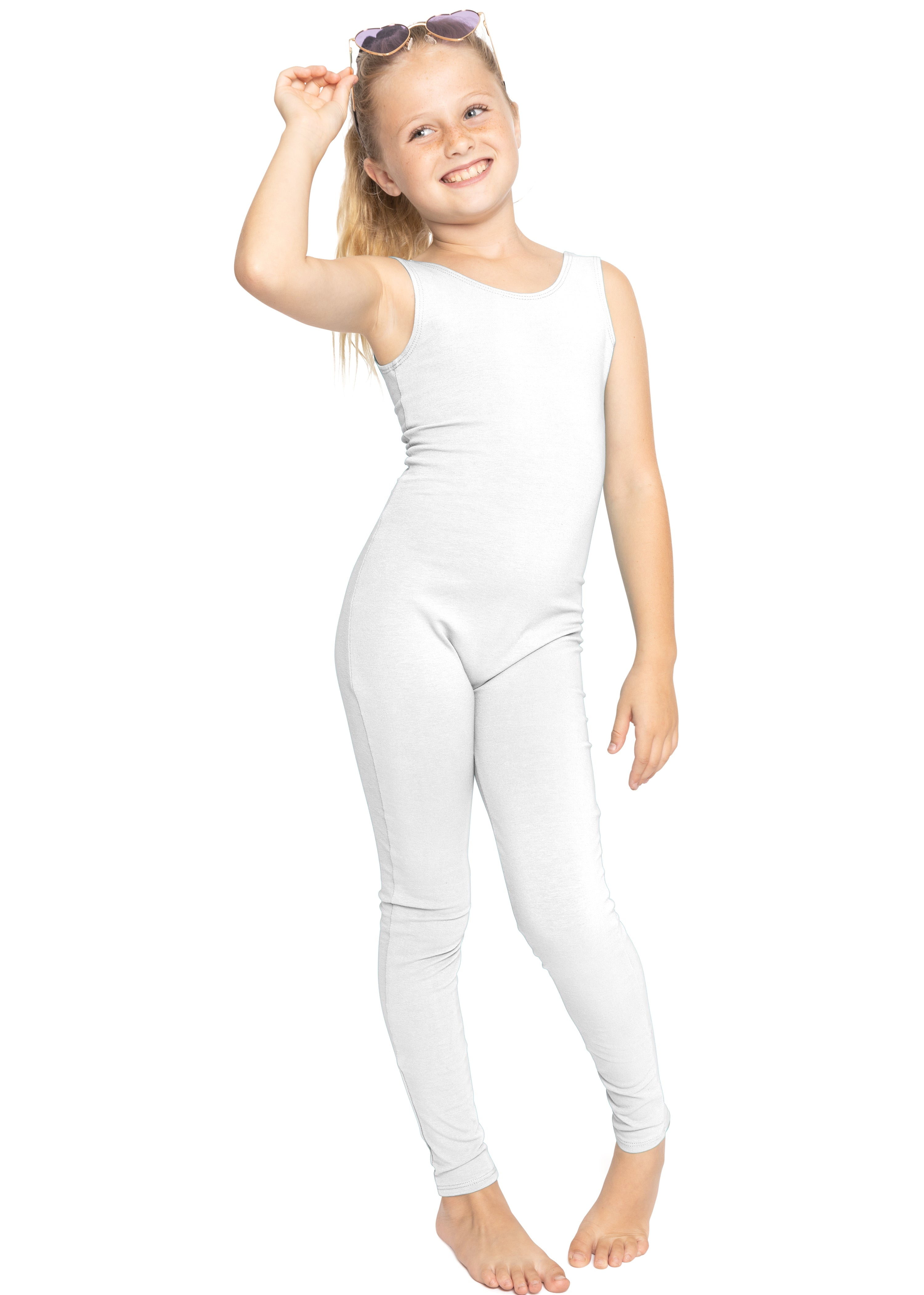 Stretch Is Comfort Girl's Cotton Unitard White Large - Walmart.com