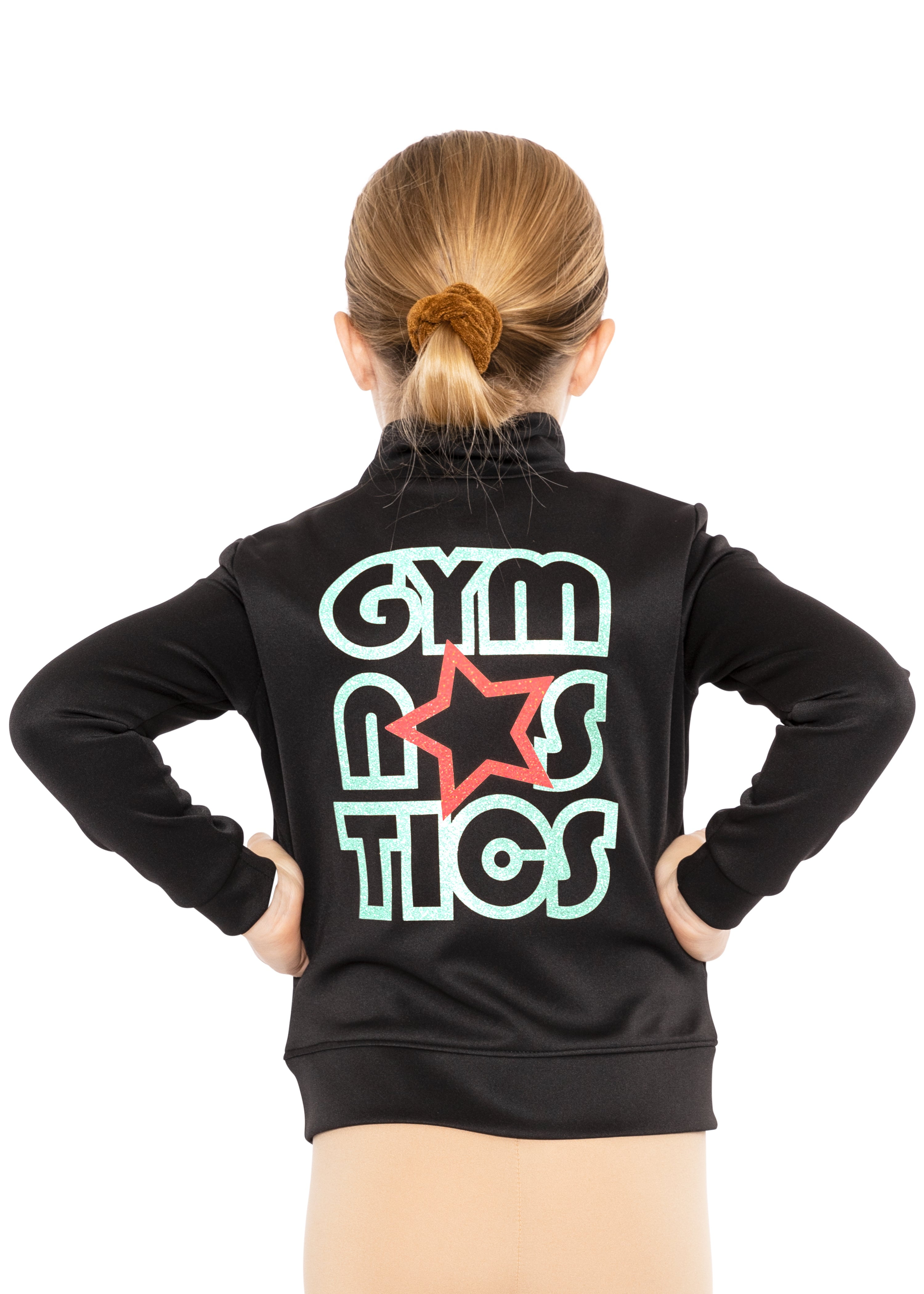 Stretch Is Comfort Girl's Glitter Gymnastics| Jacket Mock Neck | Youth ...