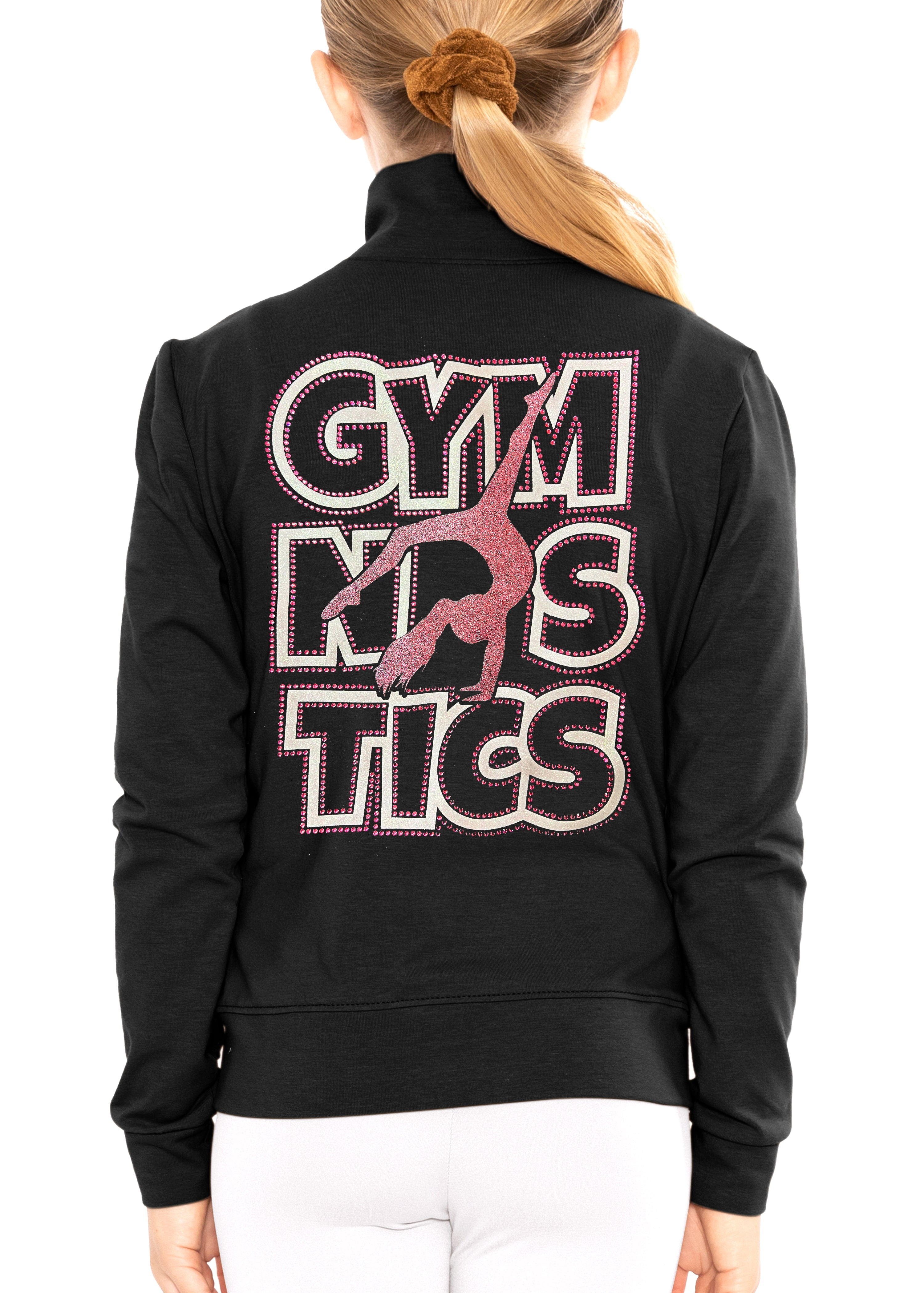 Stretch Is Comfort Girl's Glitter Gymnastics| Jacket Mock Neck | Youth ...