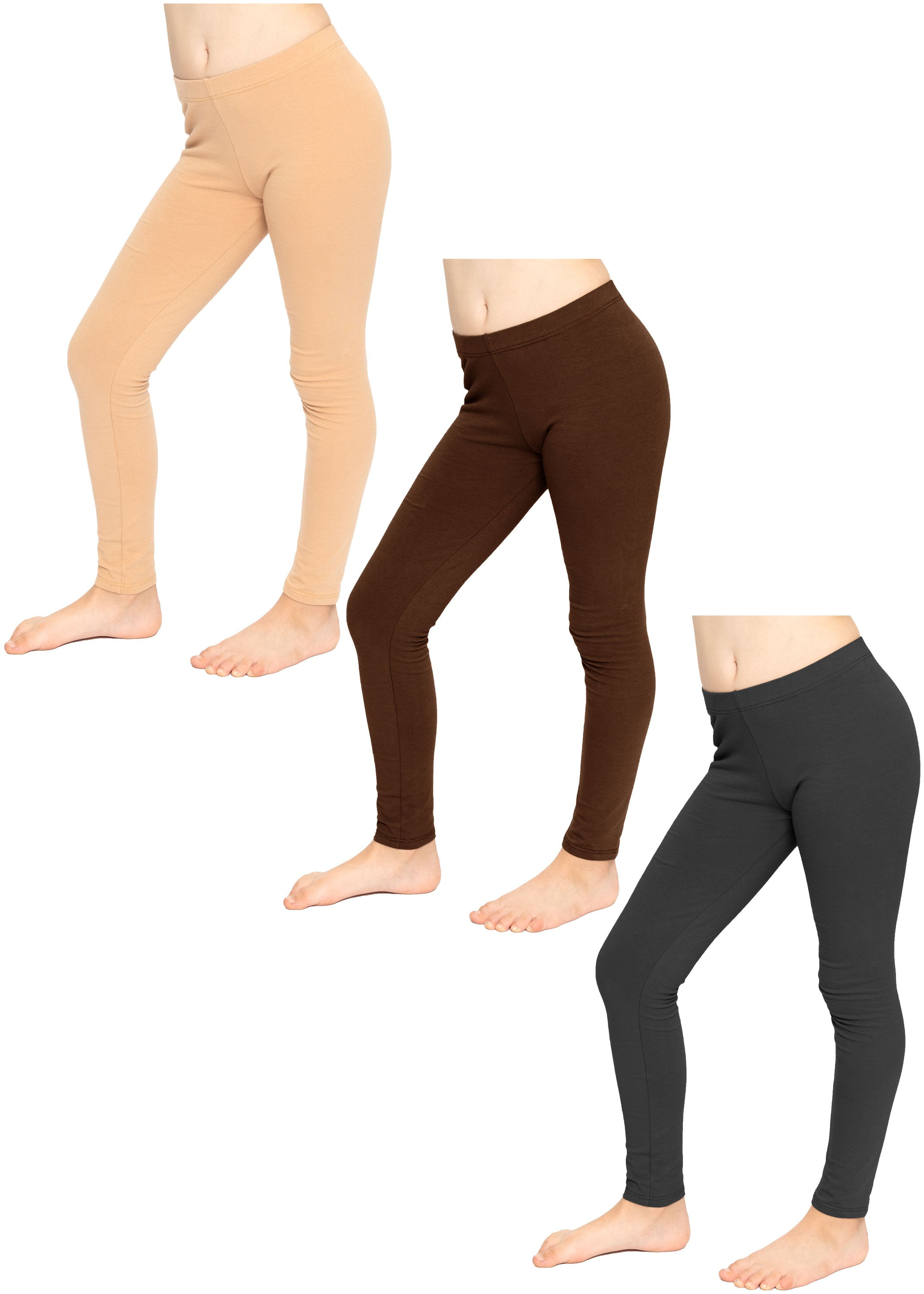 Stretch Is Comfort Girl's Pack of 3 Oh so Soft Footless Leggings ...