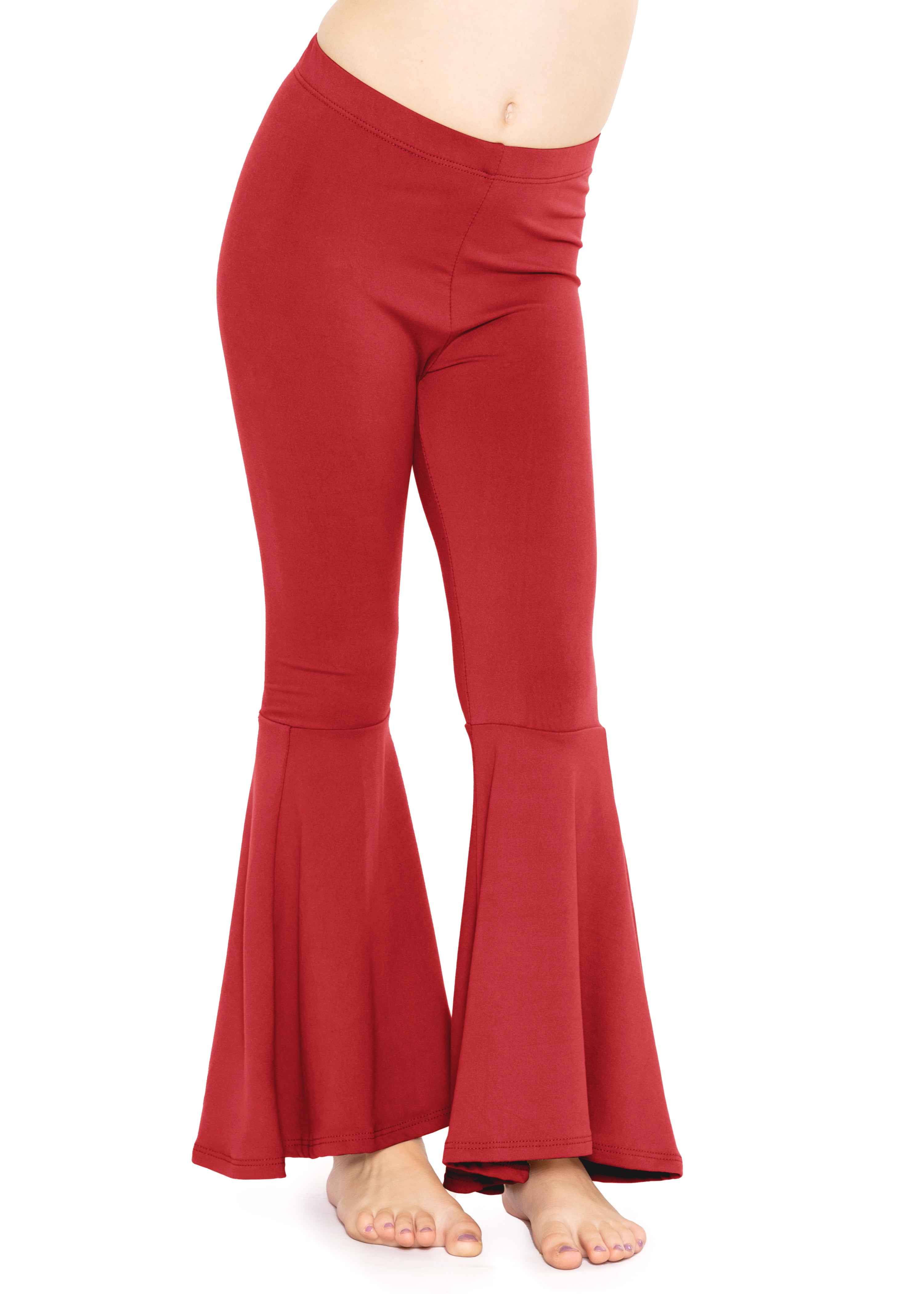 Stretch Is Comfort Girl's Poly/Spandex Stretch Bell Bottoms Flare Pants ...
