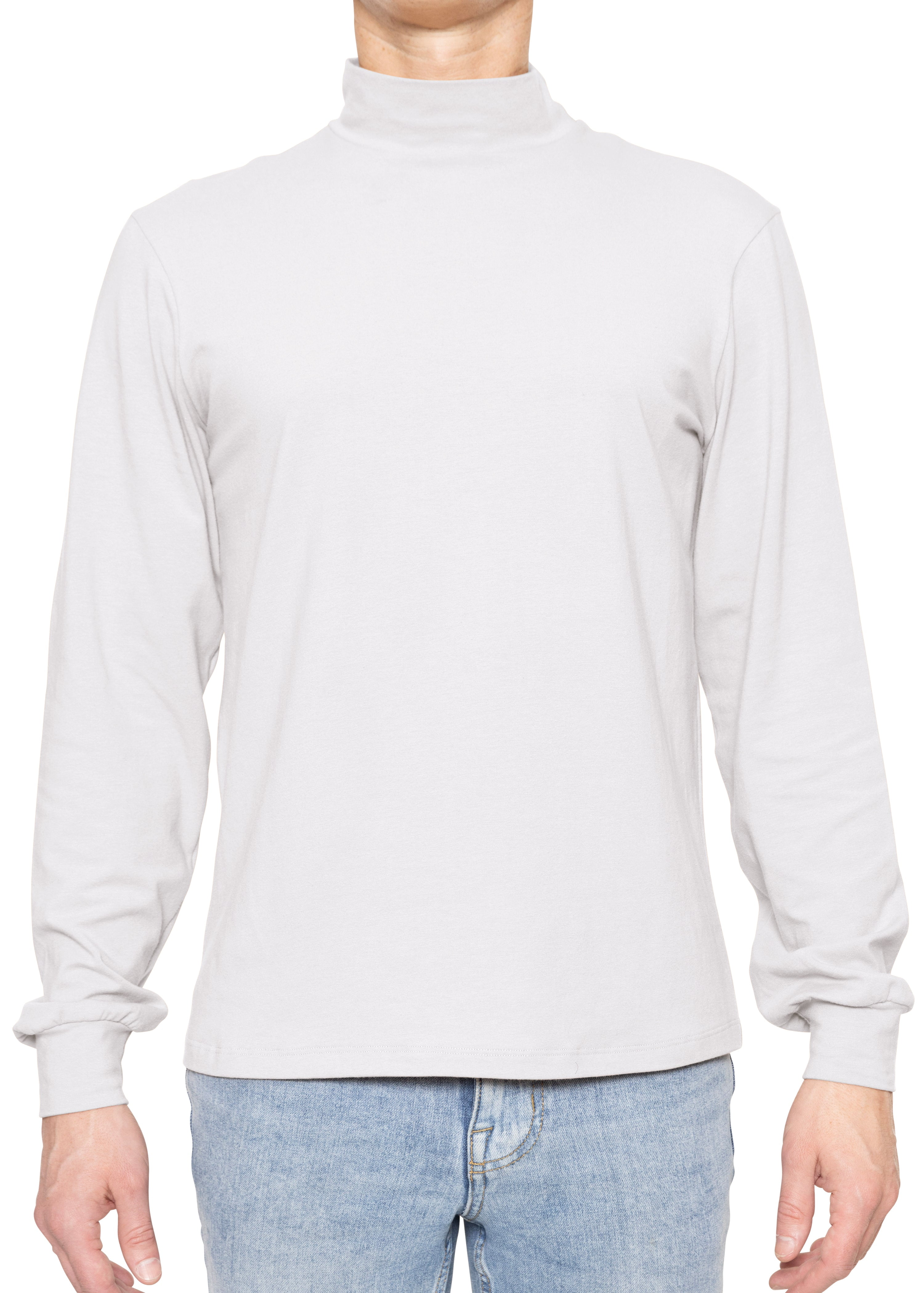 Stretch Is Comfort Men's Cotton Mock Neck Cuffed Long Sleeve Top |Adult ...