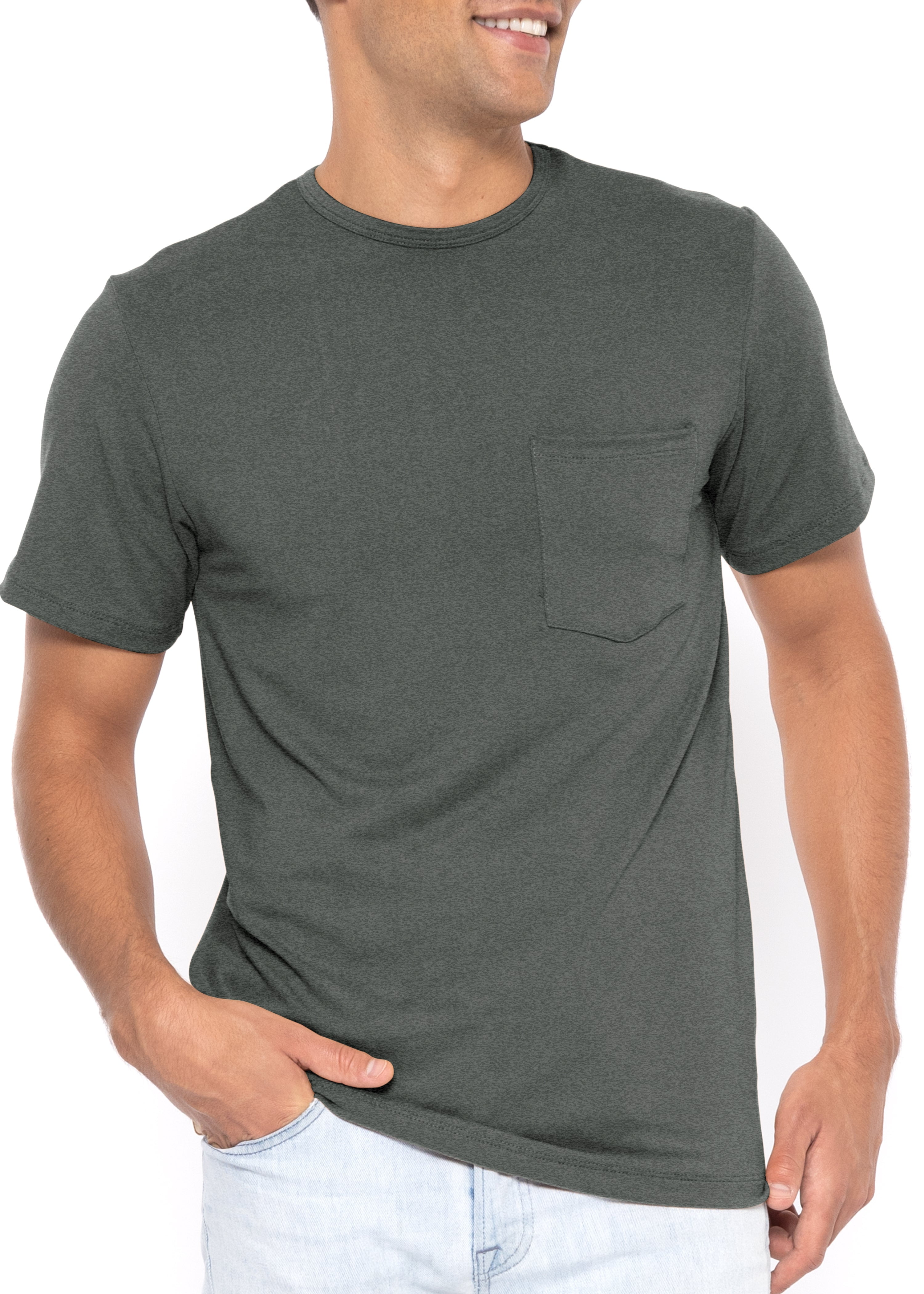 Stretch Is Comfort Men's Oh so Soft Luxe Stretch Basic Pocket Tee ...