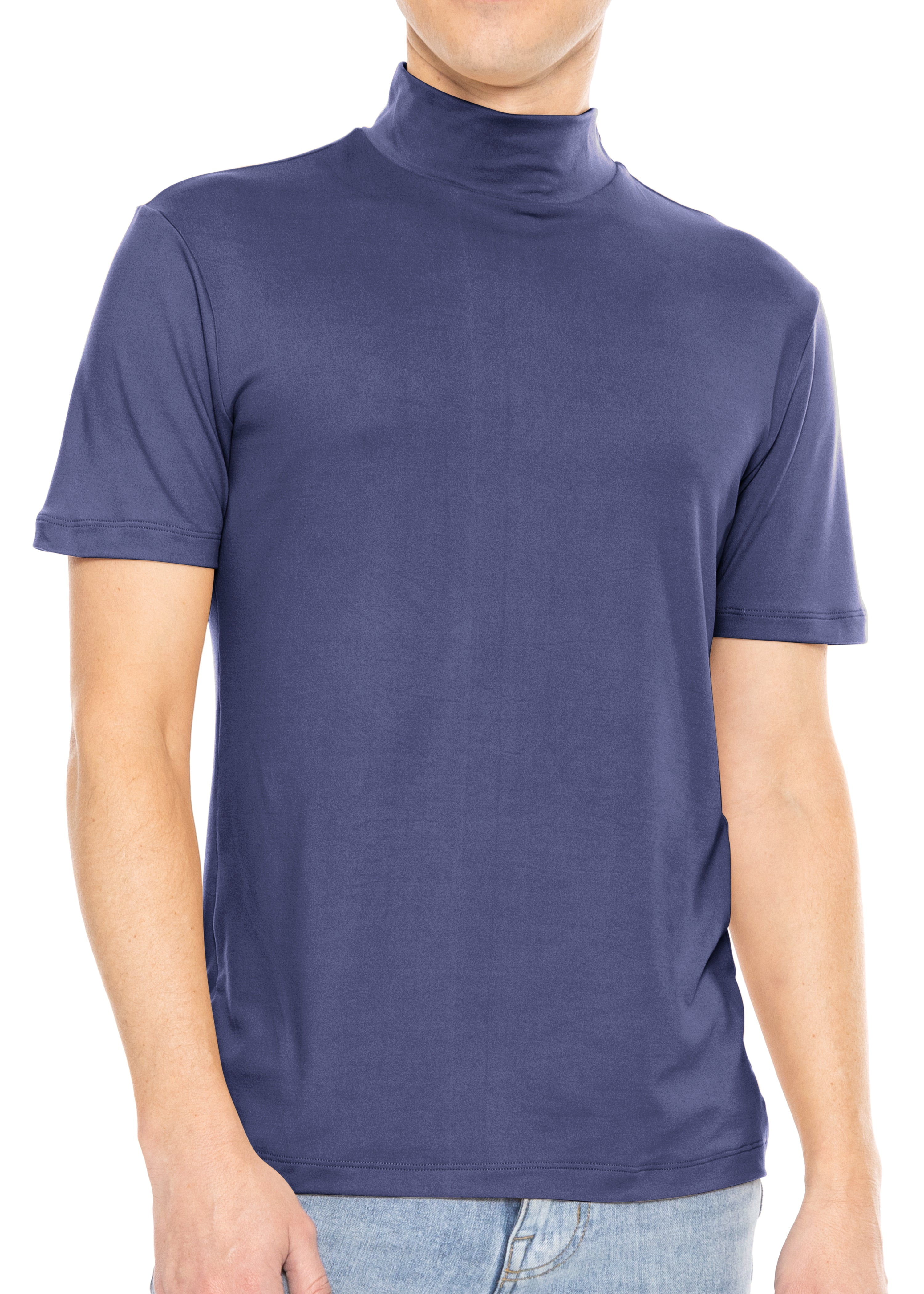 Stretch Is Comfort Men's Poly Spandex Short Sleeve Mock Neck | Adult ...