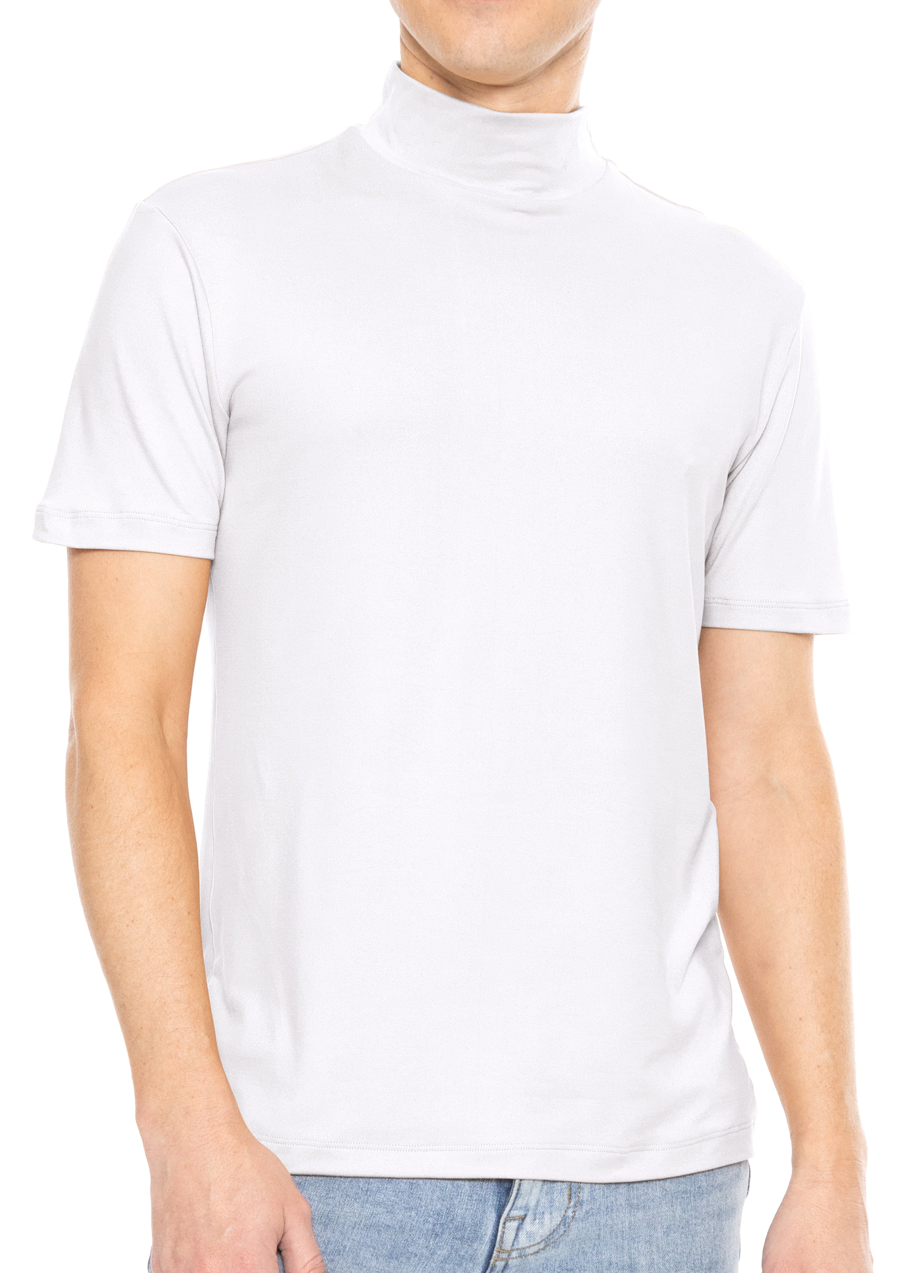 Stretch Is Comfort Men's Poly Spandex Short Sleeve Mock Neck | Adult Small- 5x - Walmart.com