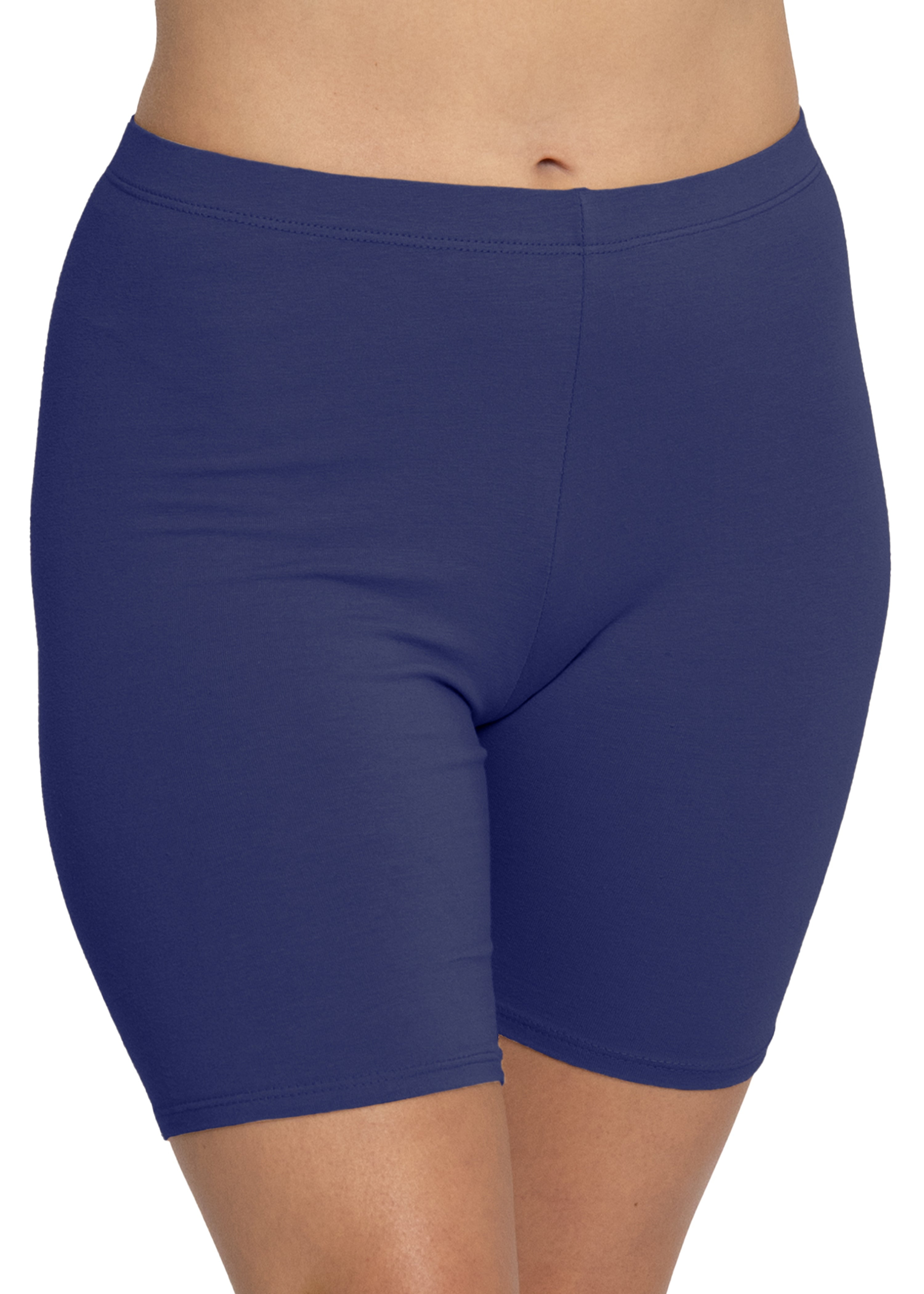 Stretch Is Comfort Women's Cotton Biker Shorts Navy Blue Large ...