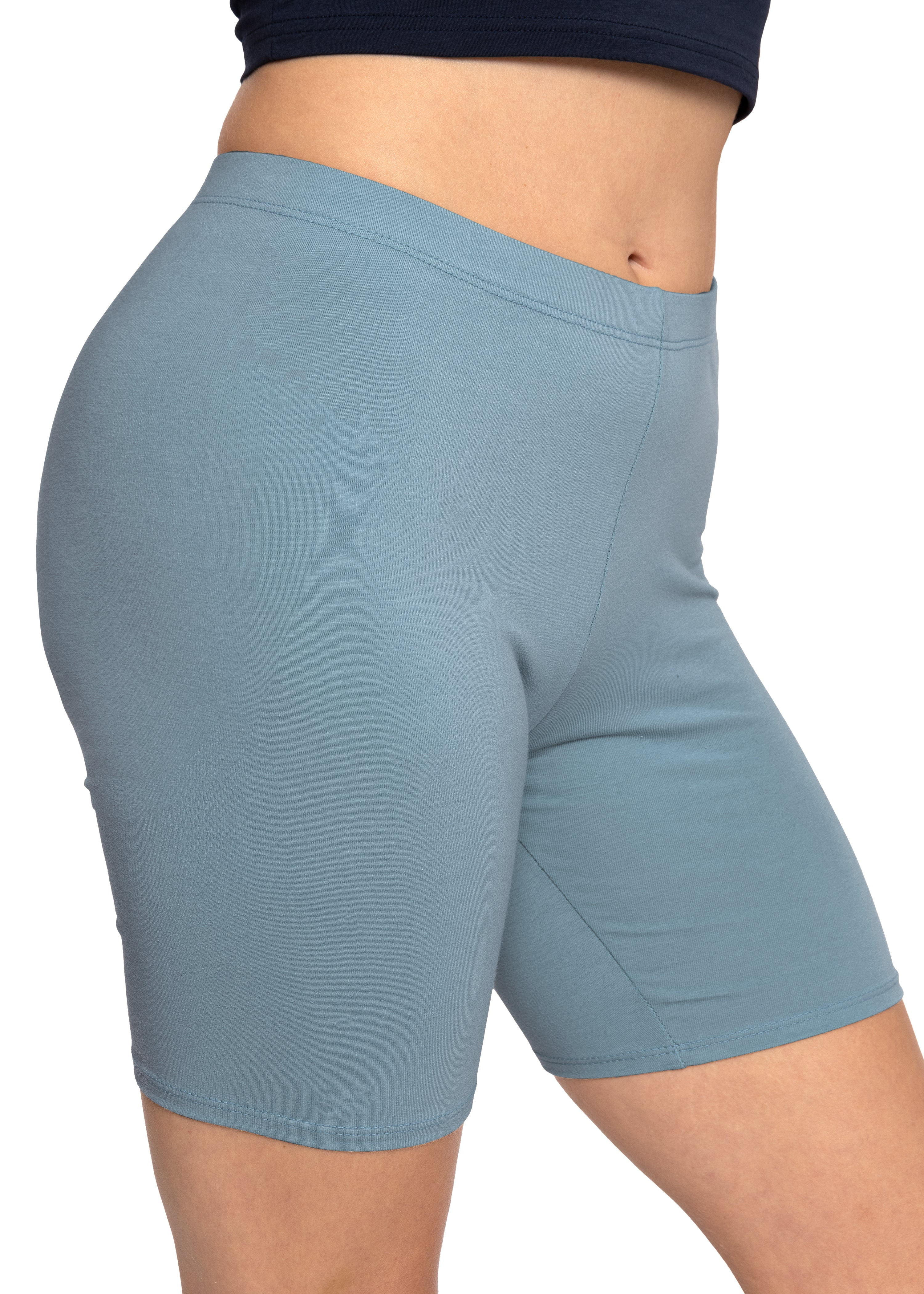 Stretch Is Comfort Women's Cotton Biker Shorts Slate Blue X-Large ...