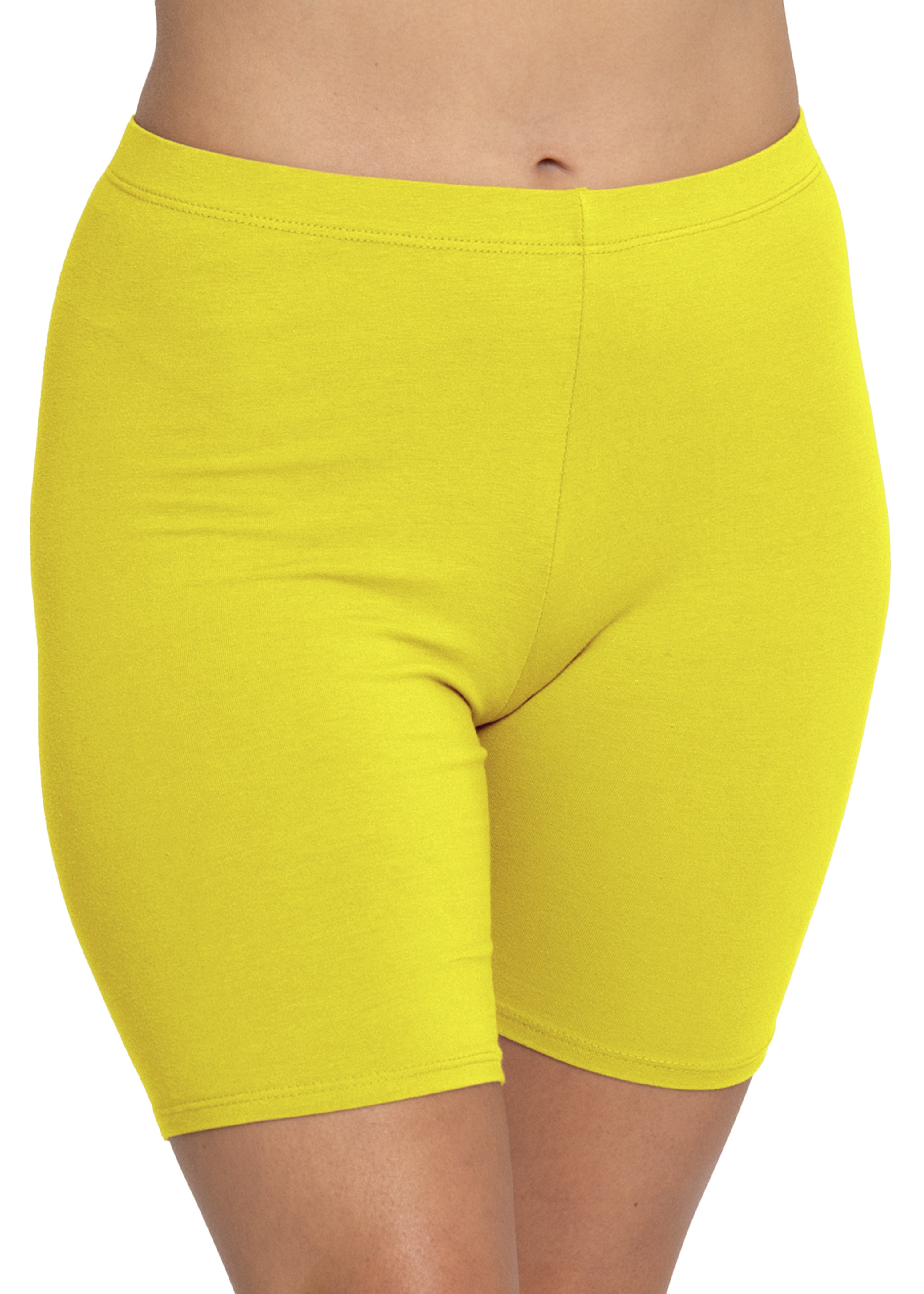 Stretch Is Comfort Women's Cotton Biker Shorts Yellow Large - Walmart.com