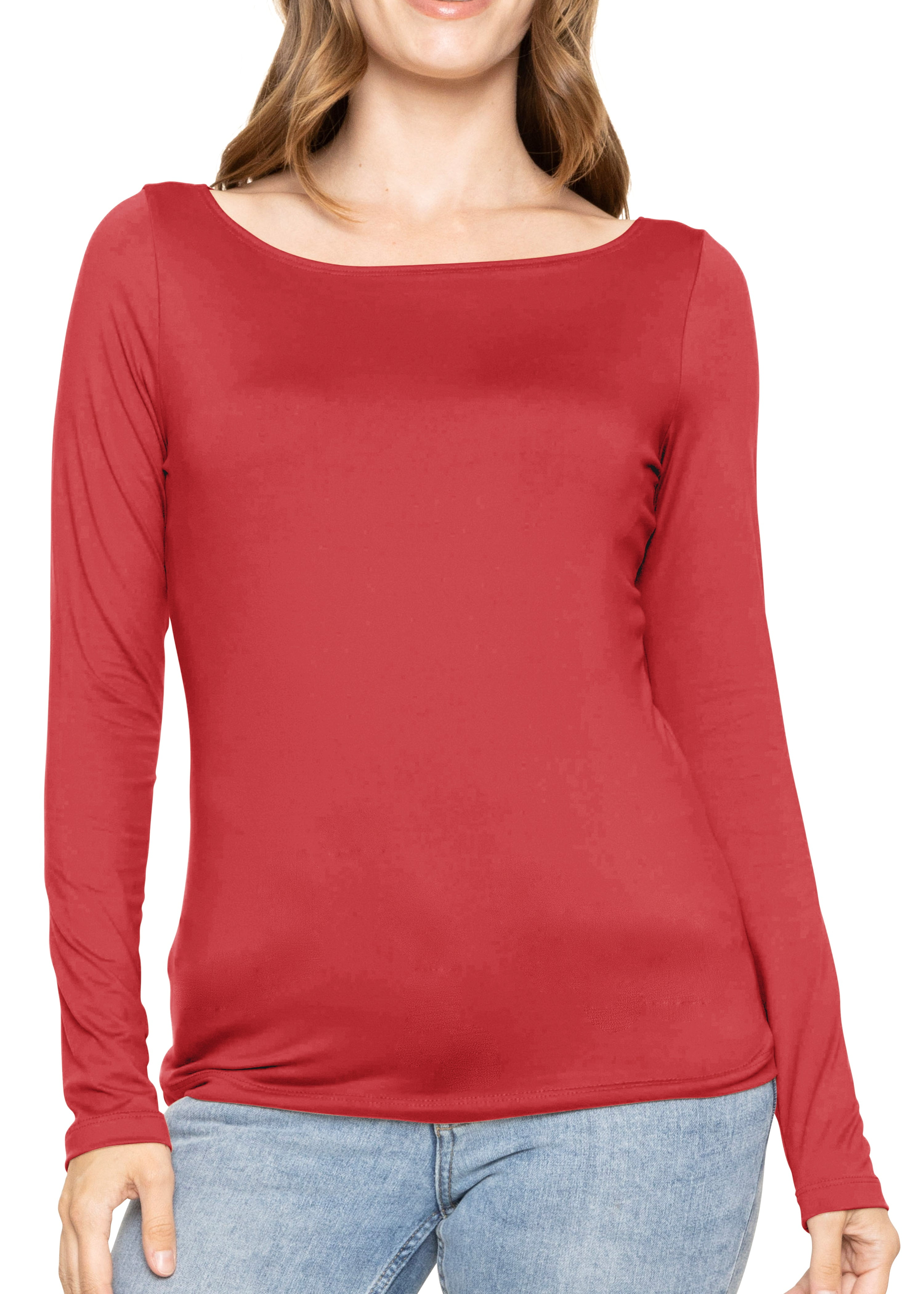 Stretch Is Comfort Women's Oh So Soft Long Sleeve Boat Neck Top | Adult ...