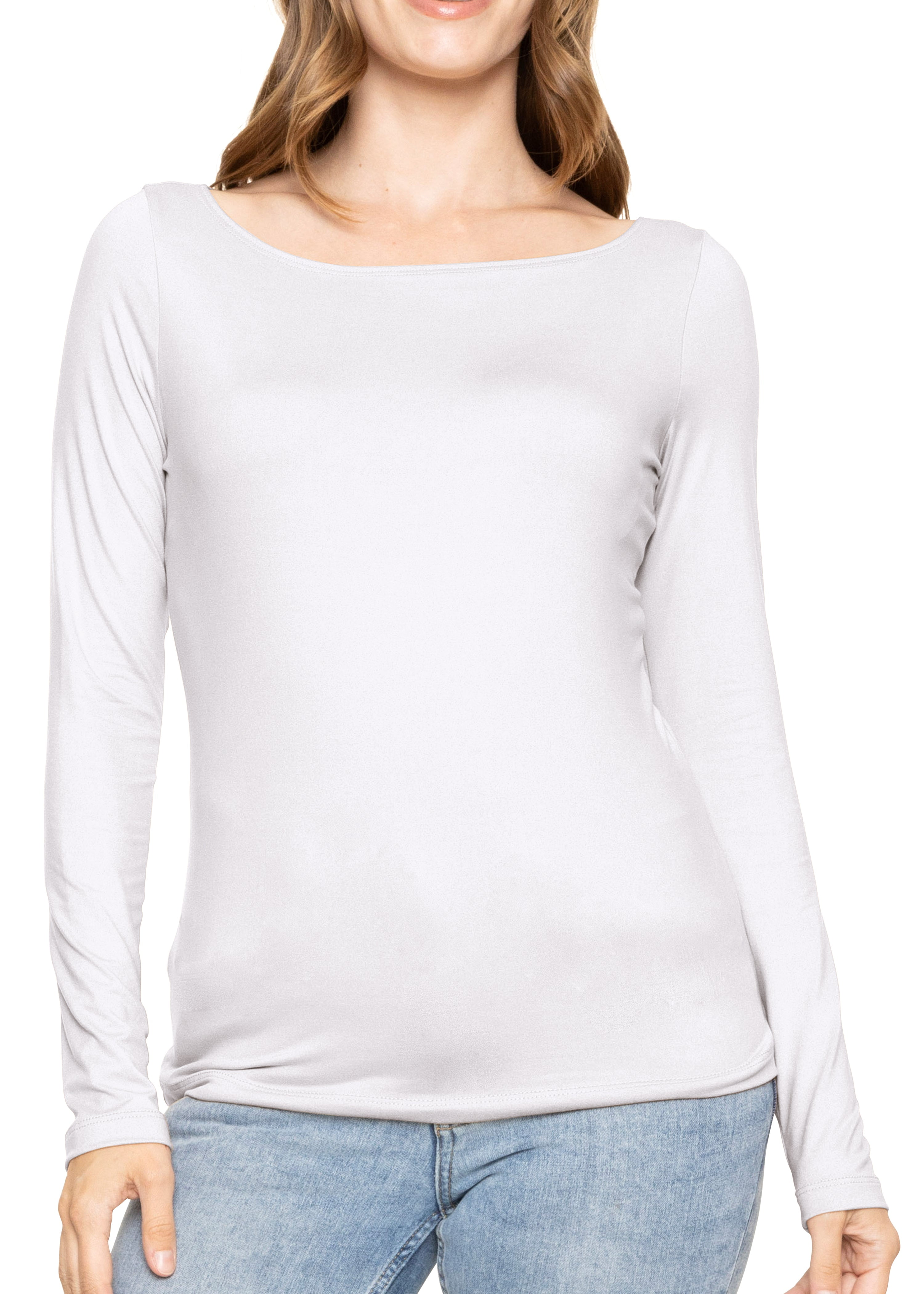 Stretch Is Comfort Women's Oh So Soft Long Sleeve Boat Neck Top | Adult ...