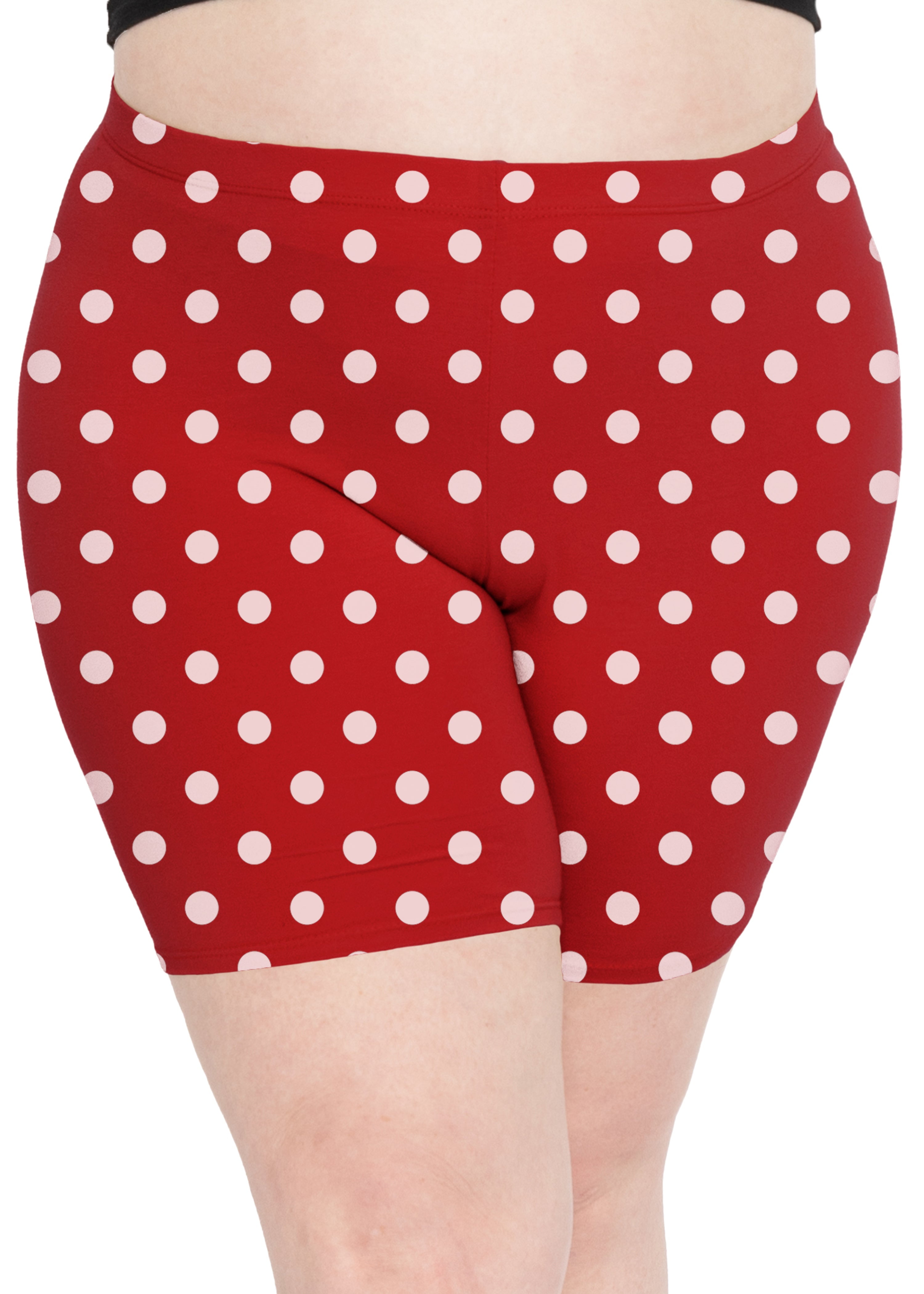 Stretch Is Comfort Women's Polyester Plus Size Bike Shorts Red White ...