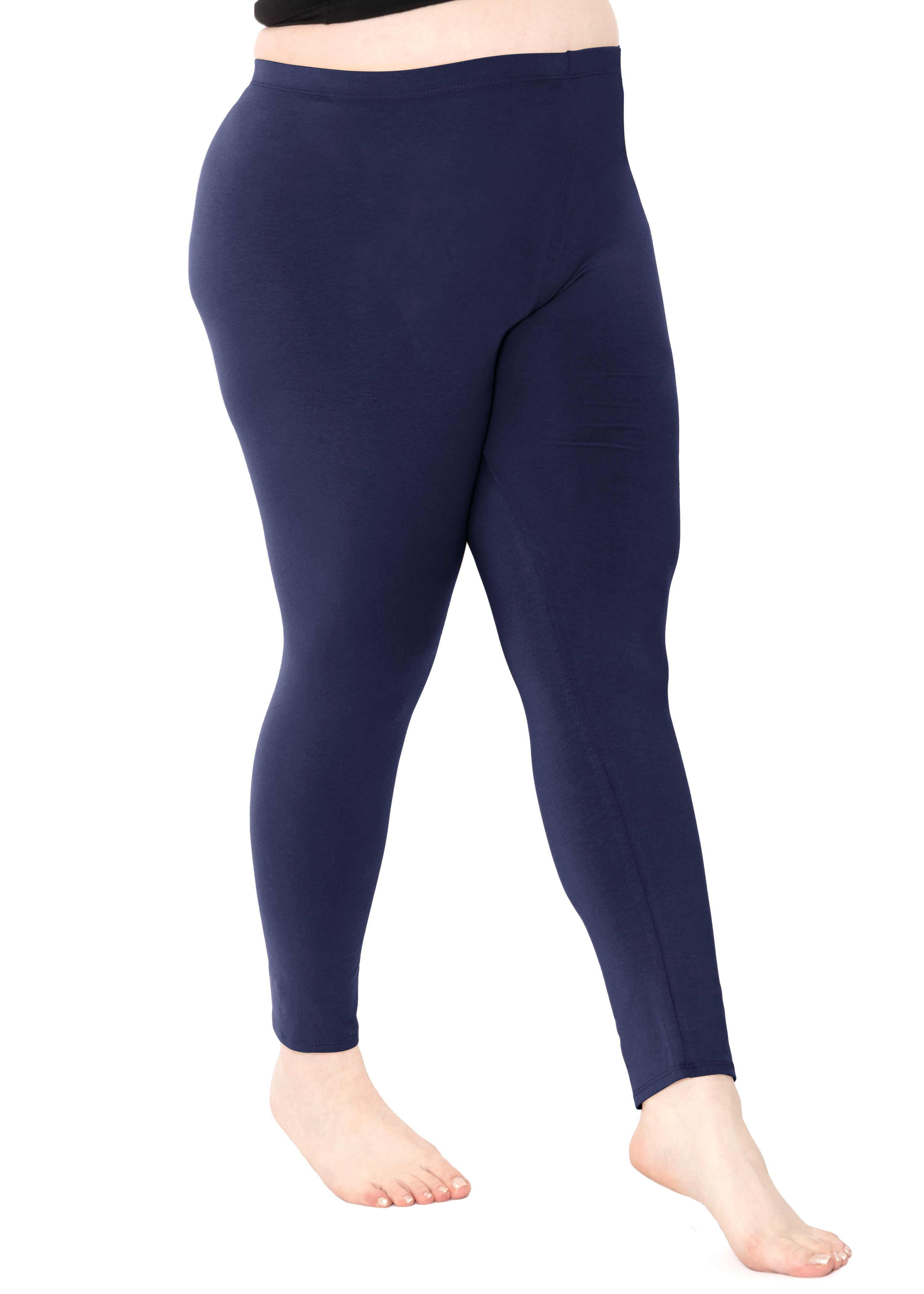 Stretch Is Comfort Women's Polyester Plus Size Leggings Navy Blue 3X ...