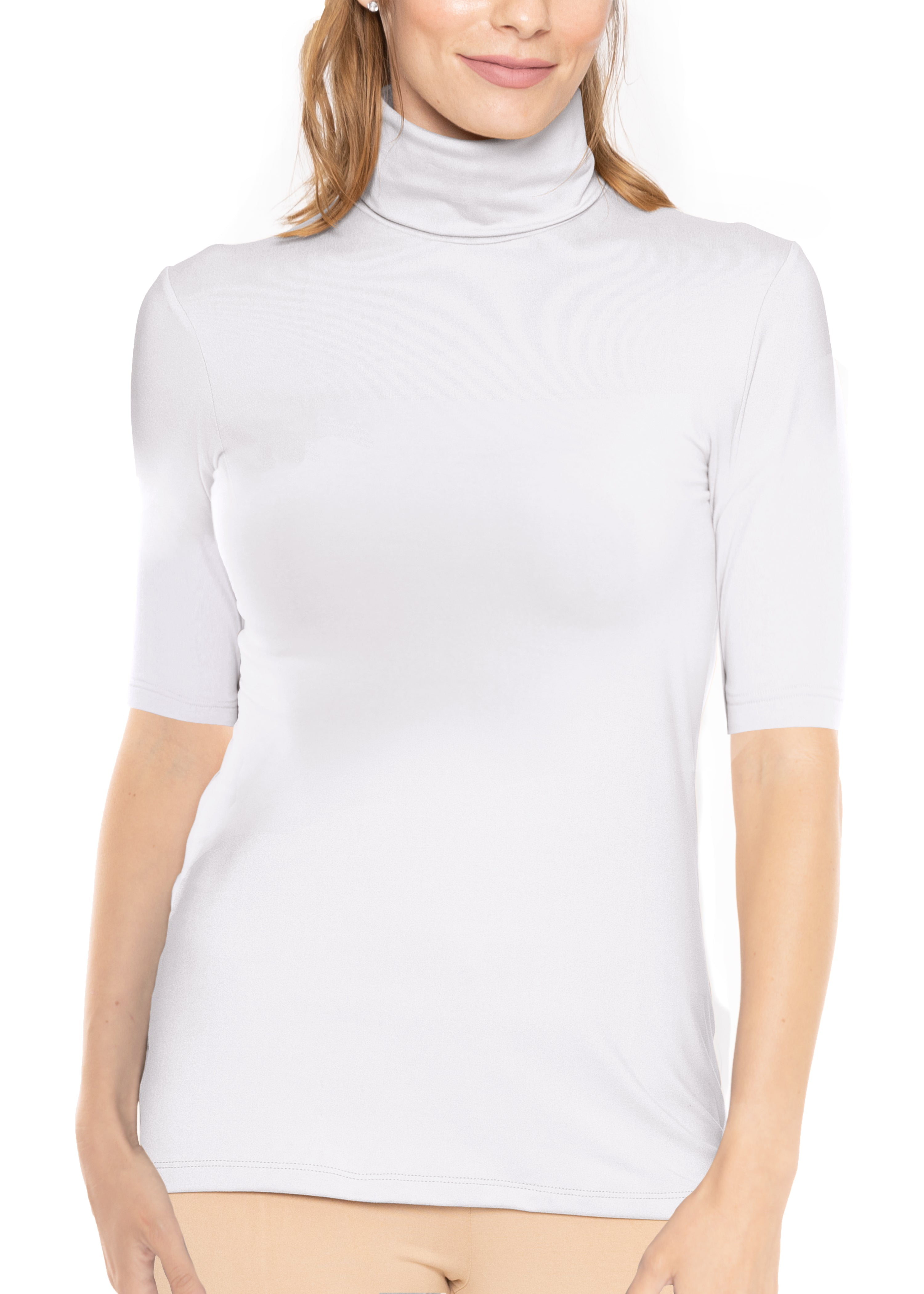 Stretch Is Comfort Women's Plus Ultra Soft Short Sleeve Turtleneck, X ...