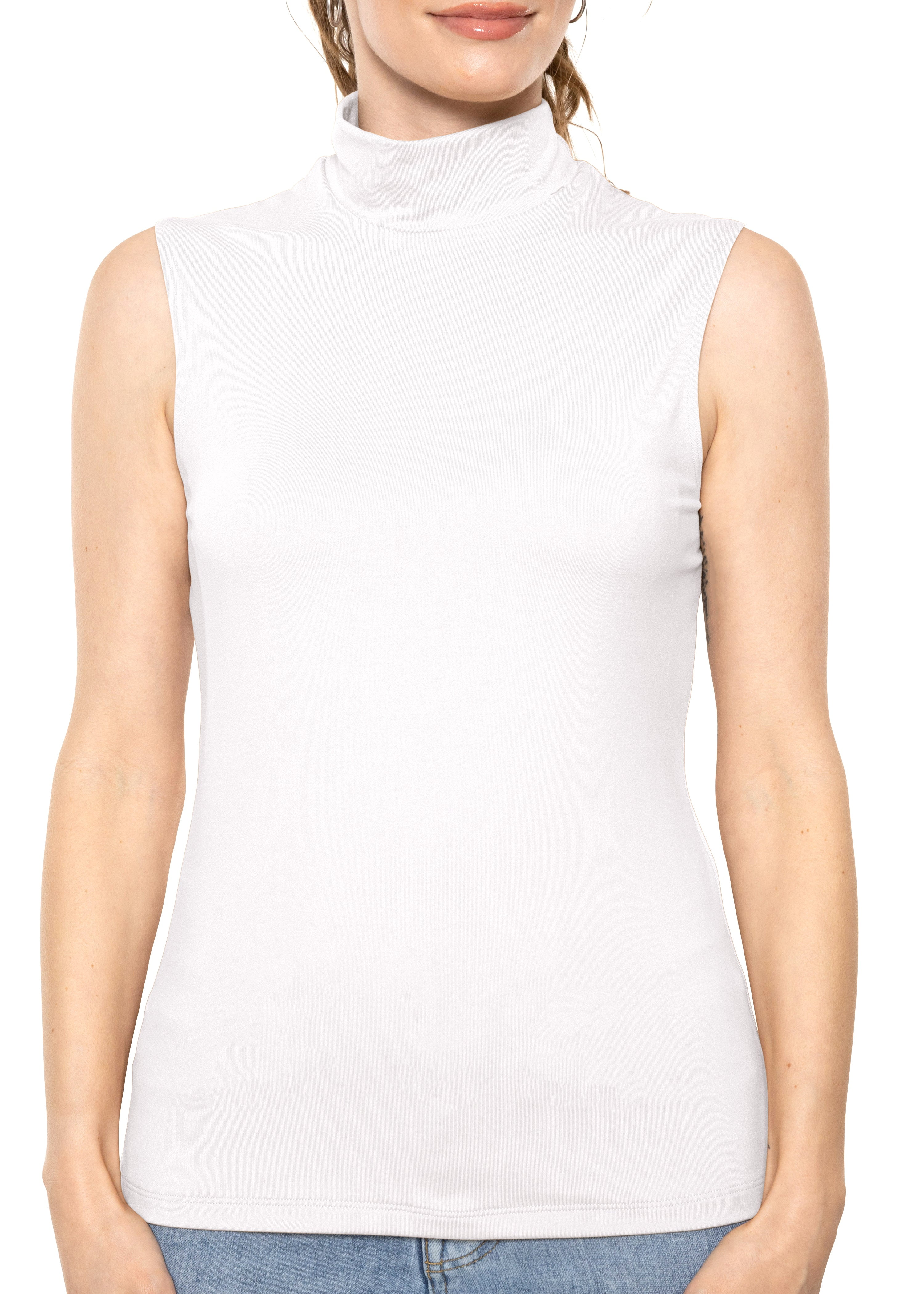 Stretch Is Comfort Women's Sleeveless Mock Neck Top | Adult Small-Large ...