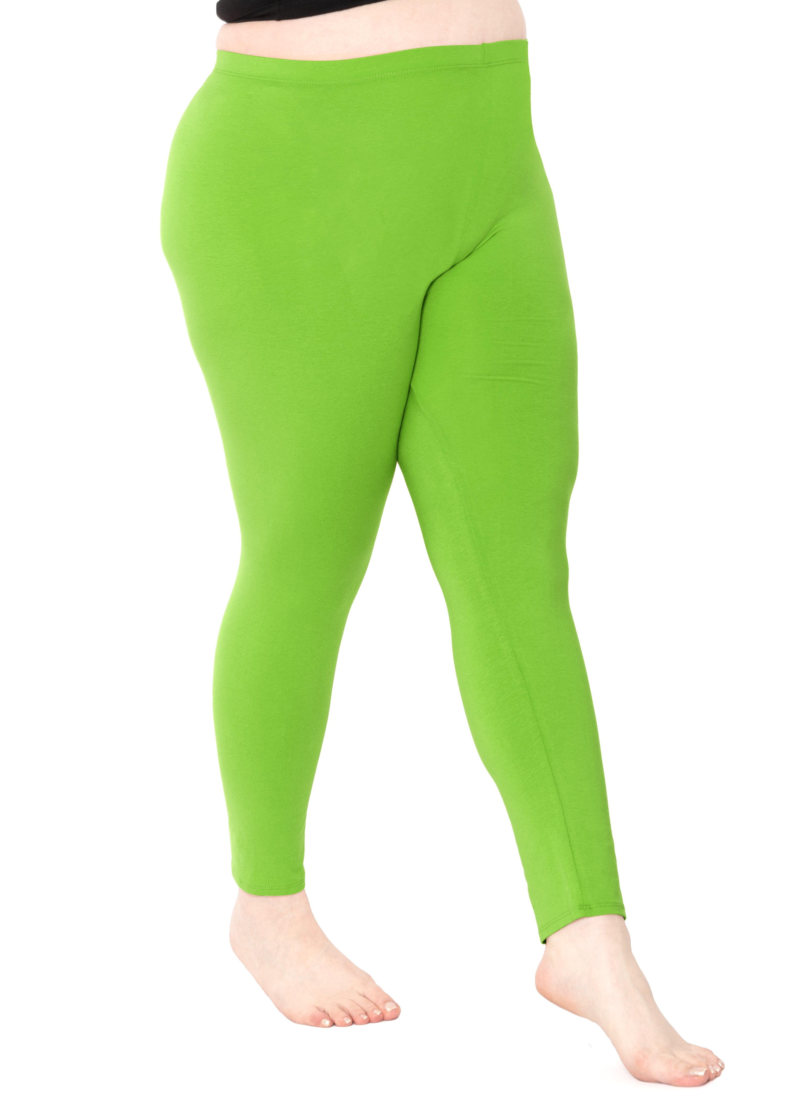 Stretch Is Comfort Women's Oh so Soft PS Leggings Lime Green 2X ...