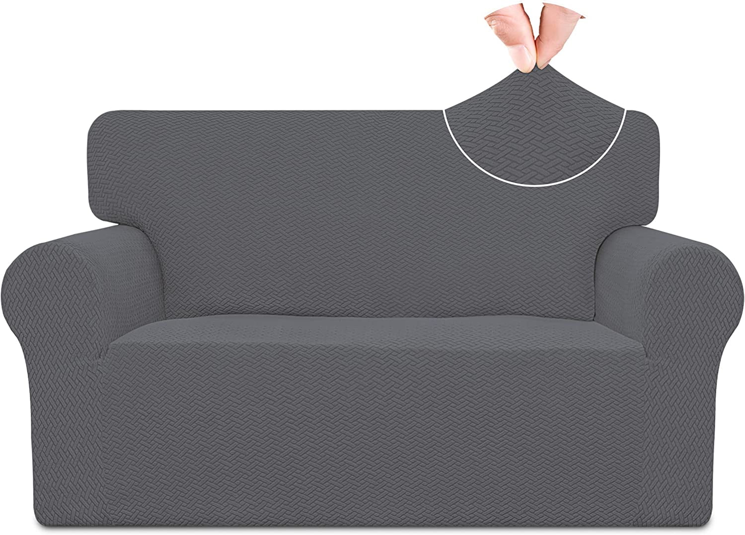 Stretch Jacquard Loveseat Couch Cover, 1-Piece Soft Sofa Cover, Sofa ...