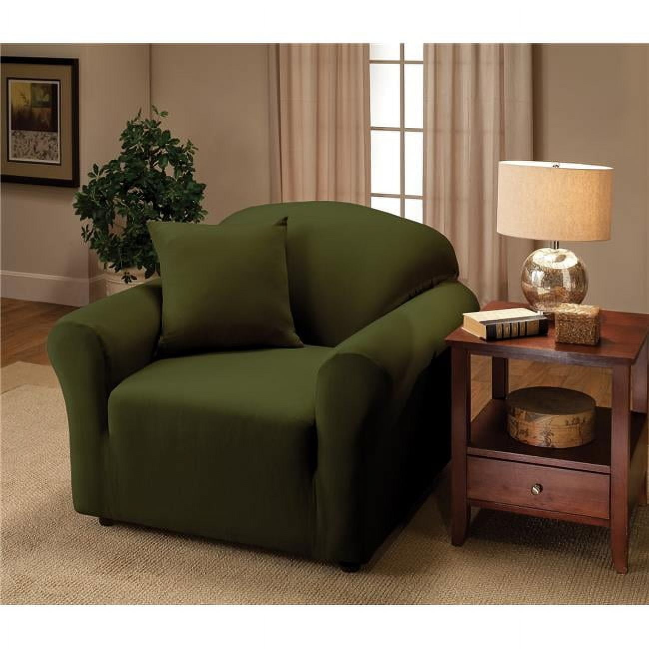 Living Room Stretch Jersey Chair Slipcover, Forest - Walmart.com