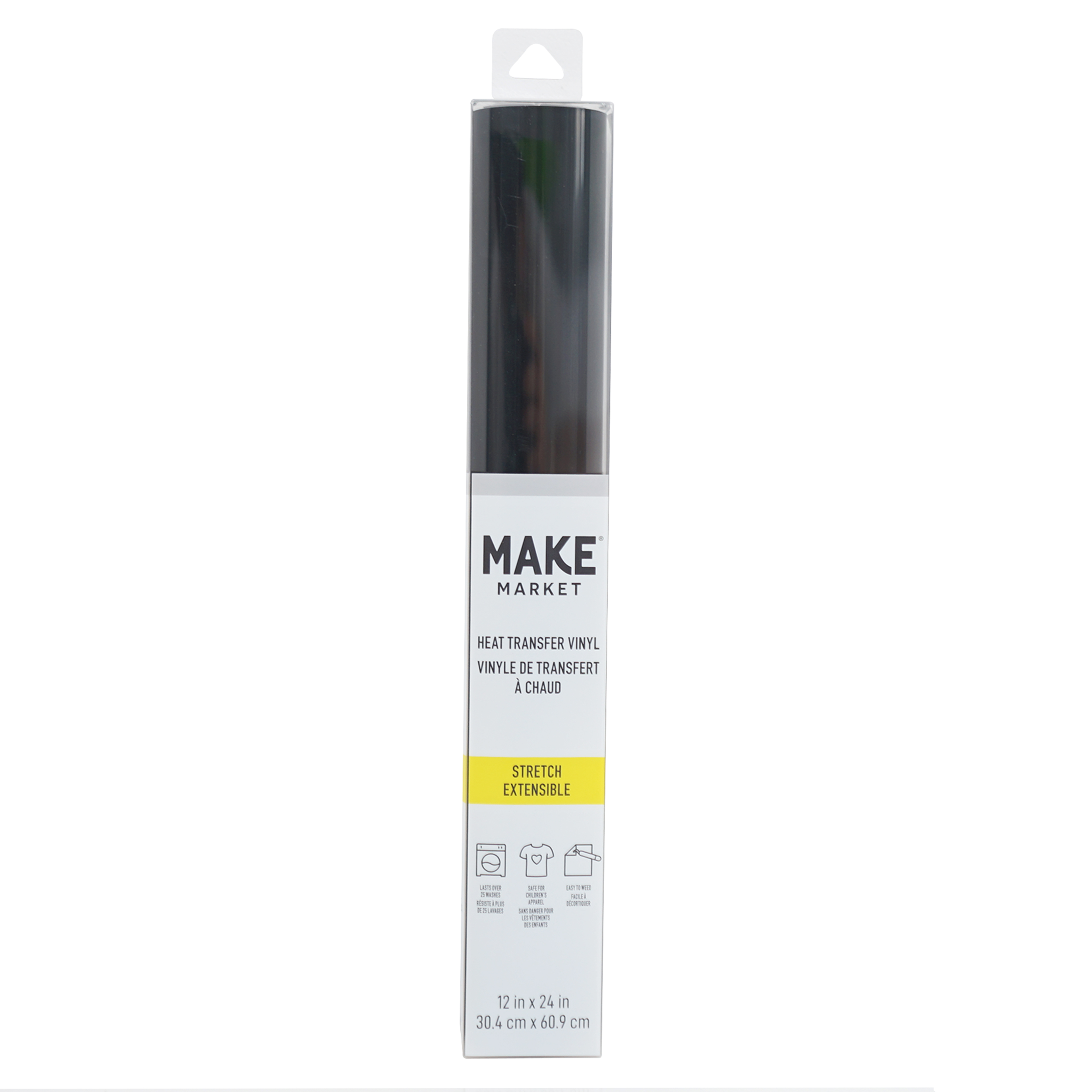 Stretch Jet Black Stretch Heat Transfer Vinyl by Make Market - 12" x 24 ...