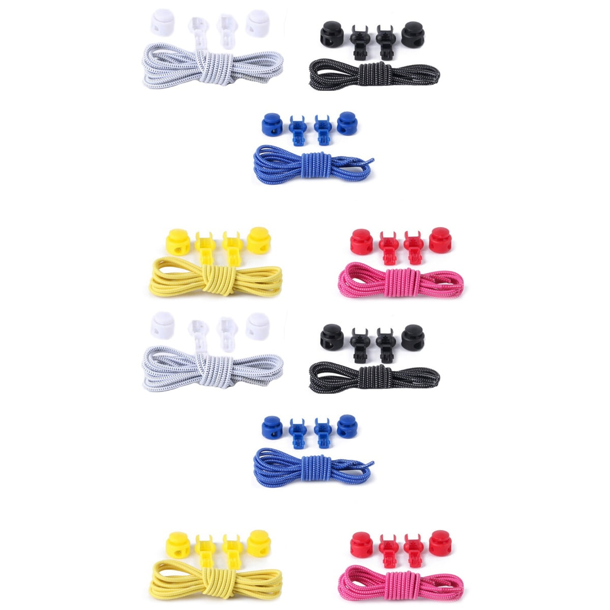 Stretch Laces for Sneakers 10 Pcs Shoelace Free System Elastic Strings ...