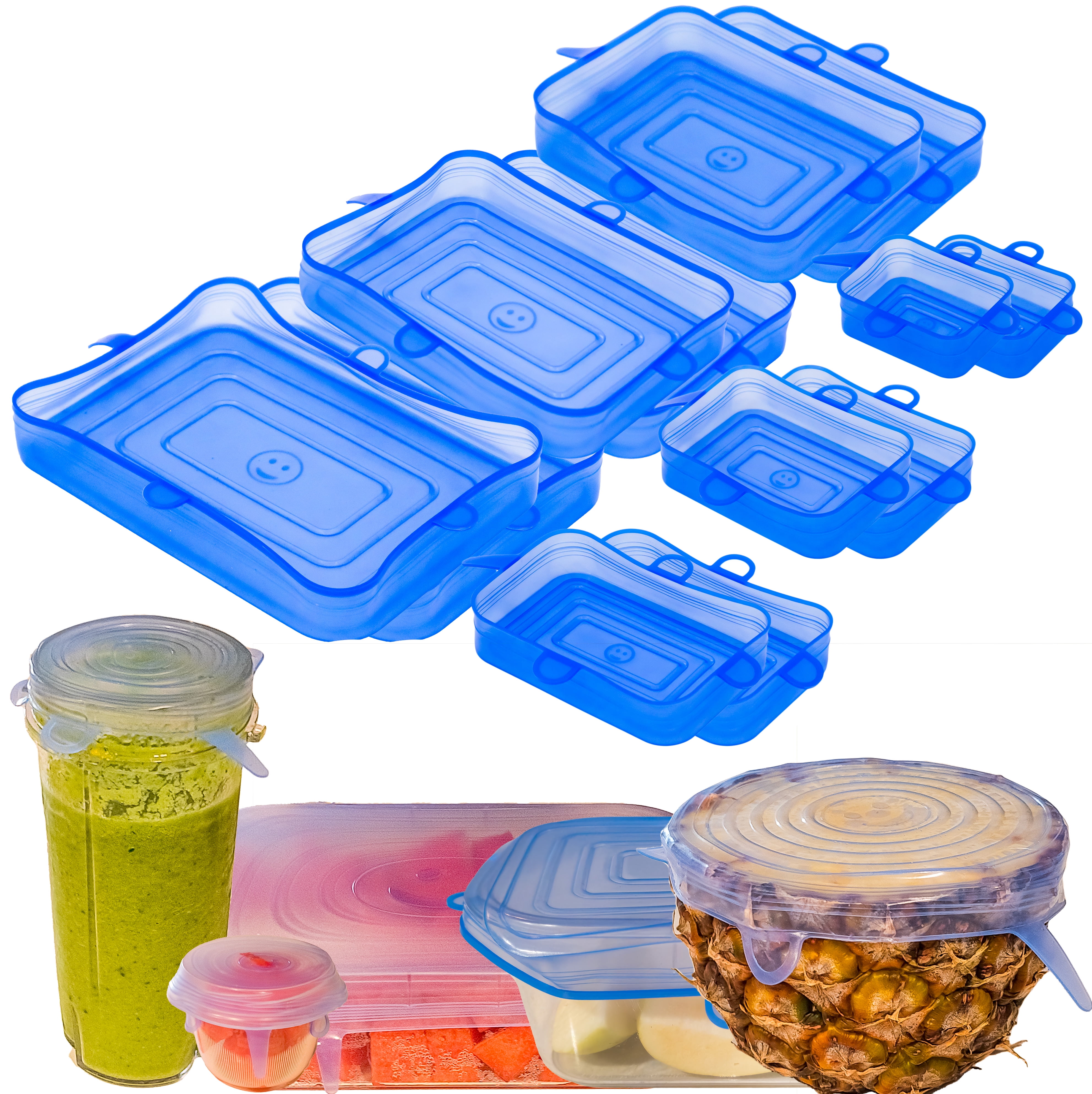 Stretch Lids Silicone Food Storage Container Lids - Reusable ...