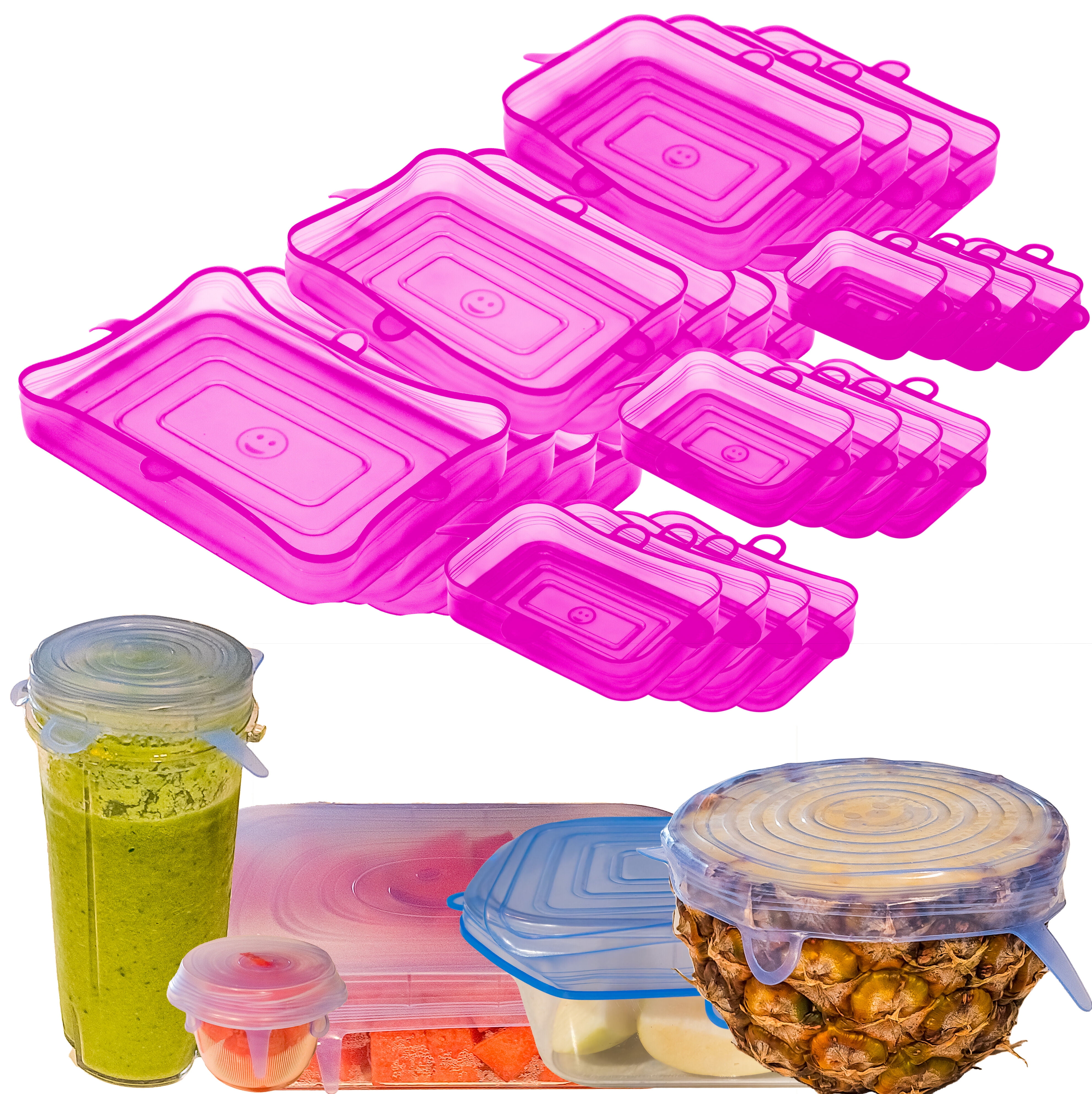 Stretch Lids Silicone Food Storage Container Lids - Reusable ...